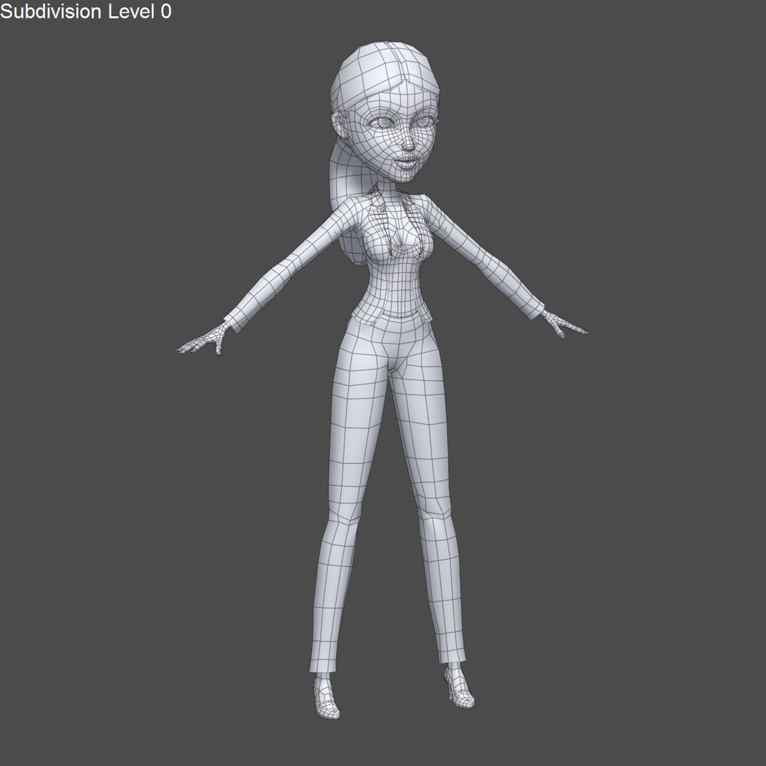 3d blond business woman cartoon model