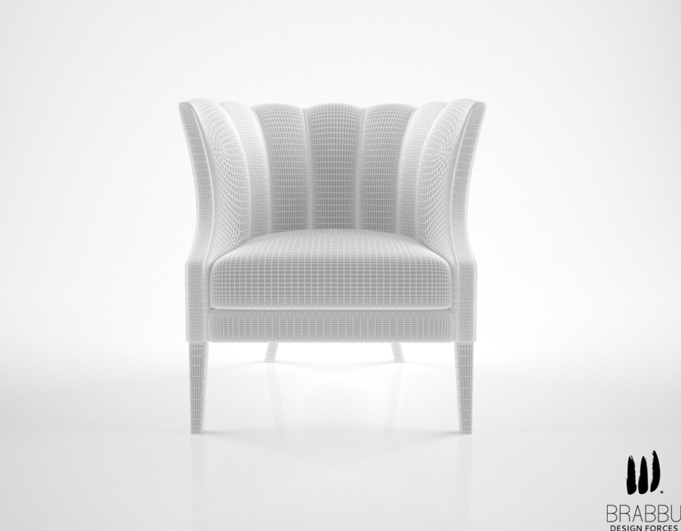 3d model brabbu begonia armchair