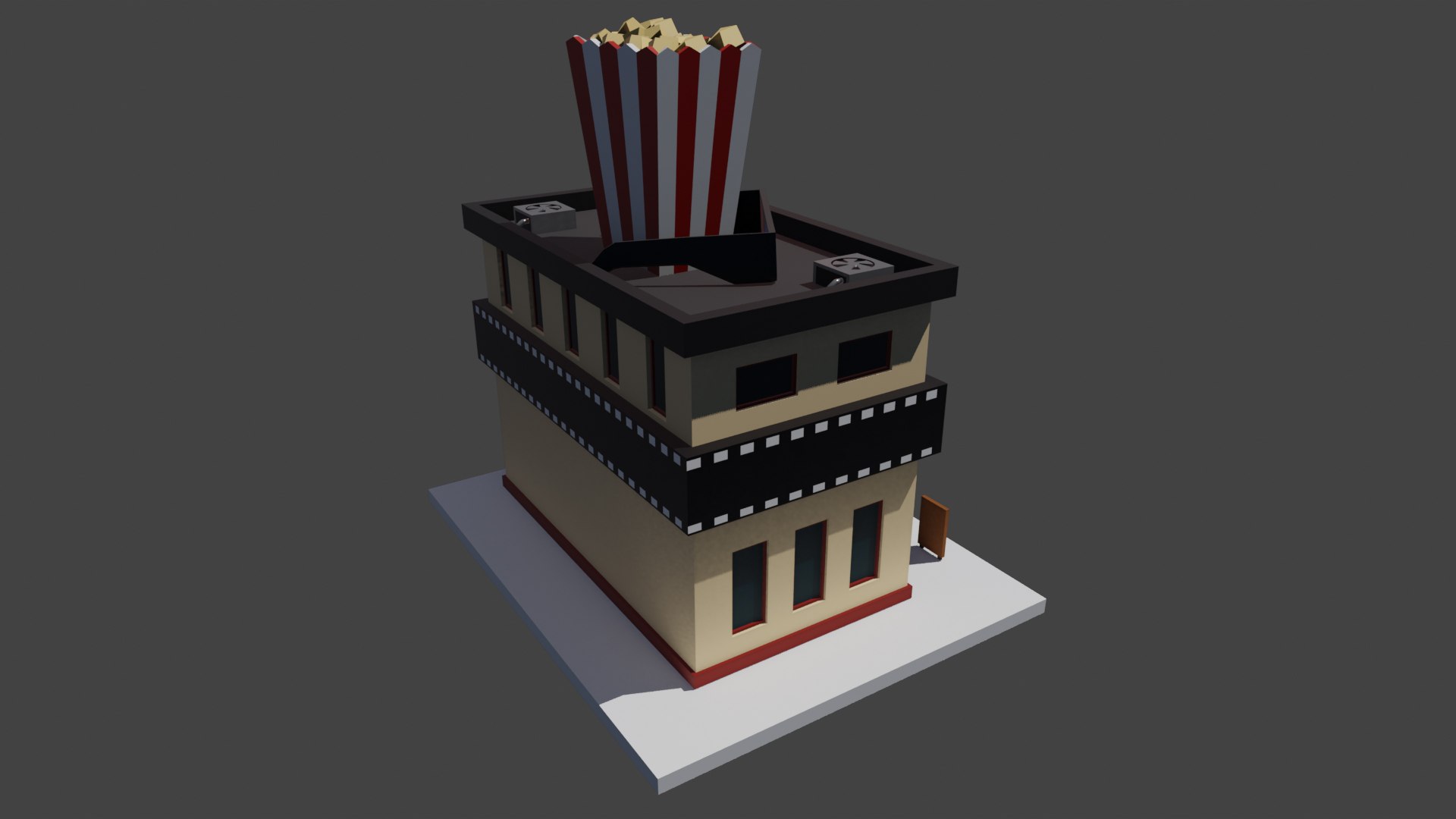 3D Low Poly Cinema Model - TurboSquid 2311619