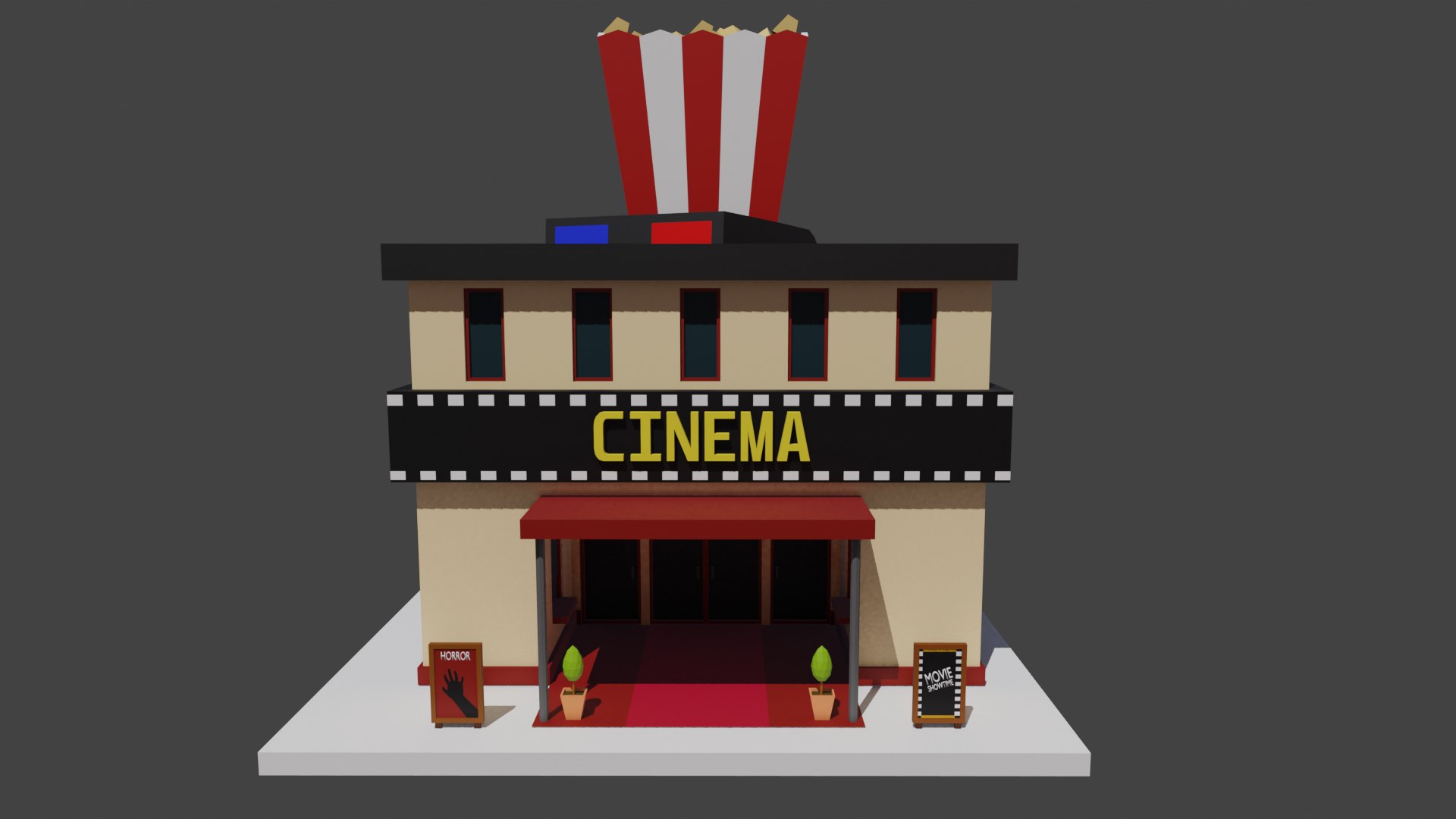 3D Low Poly Cinema Model - TurboSquid 2311619