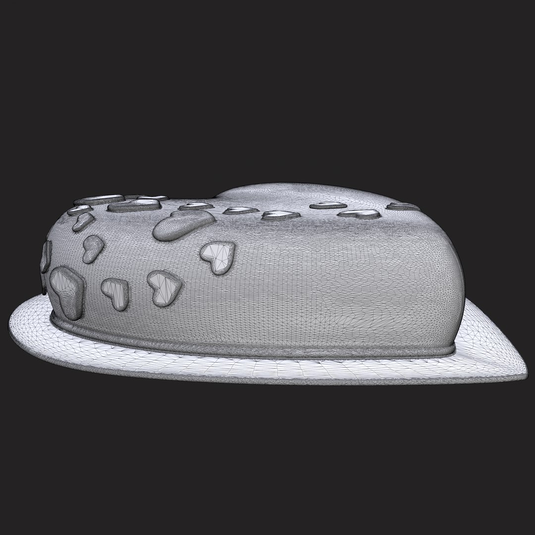 3D Valentines Heart Shaped Cake Model - TurboSquid 1872646