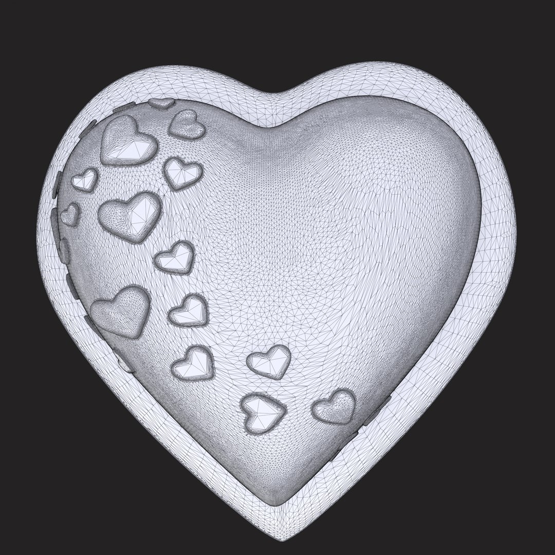 3D Valentines Heart Shaped Cake Model - TurboSquid 1872646