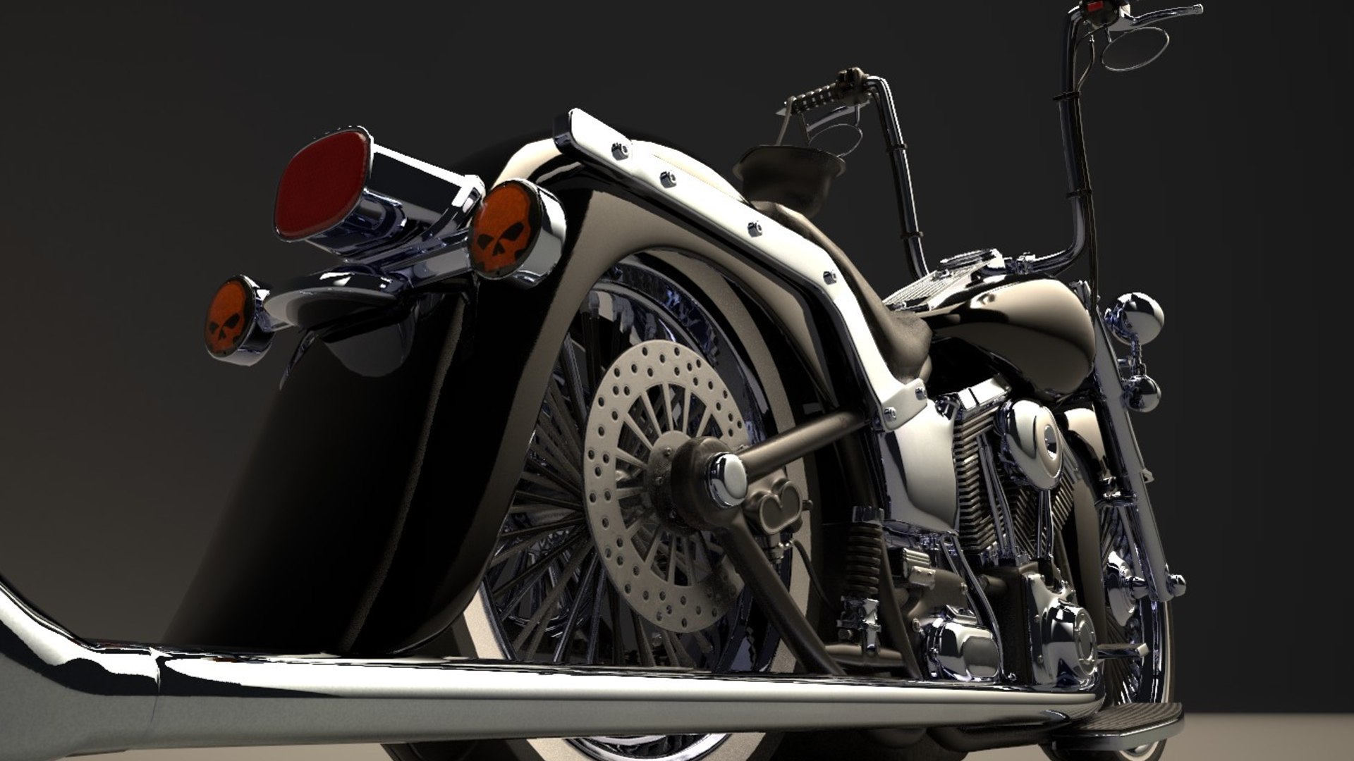 3D Model Custom Motorcycle Lowrider - TurboSquid 1706439