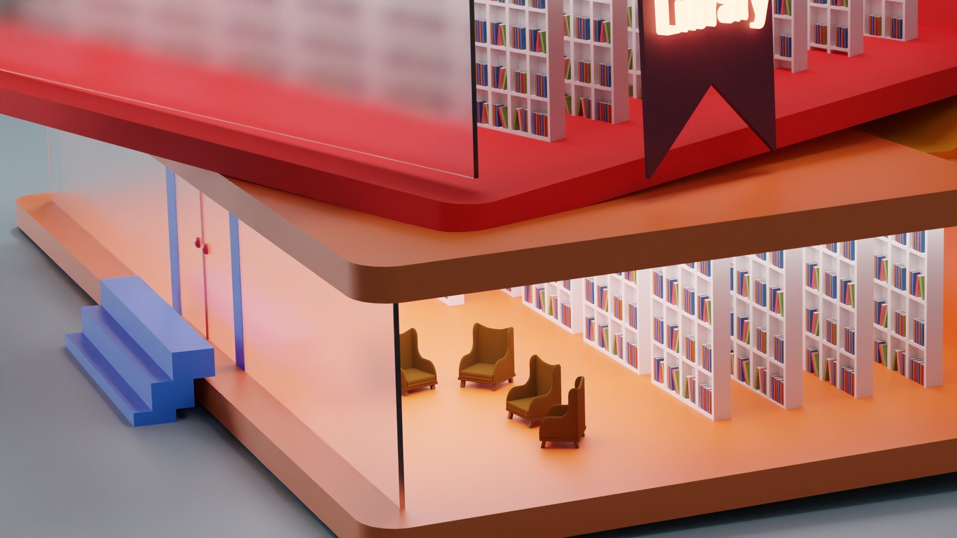 Miniature Library 3D Blender Model 3D Model - TurboSquid 2057689