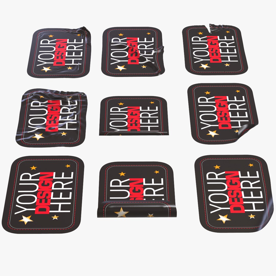 Rectangle Stickers 3D Model - TurboSquid 2105342