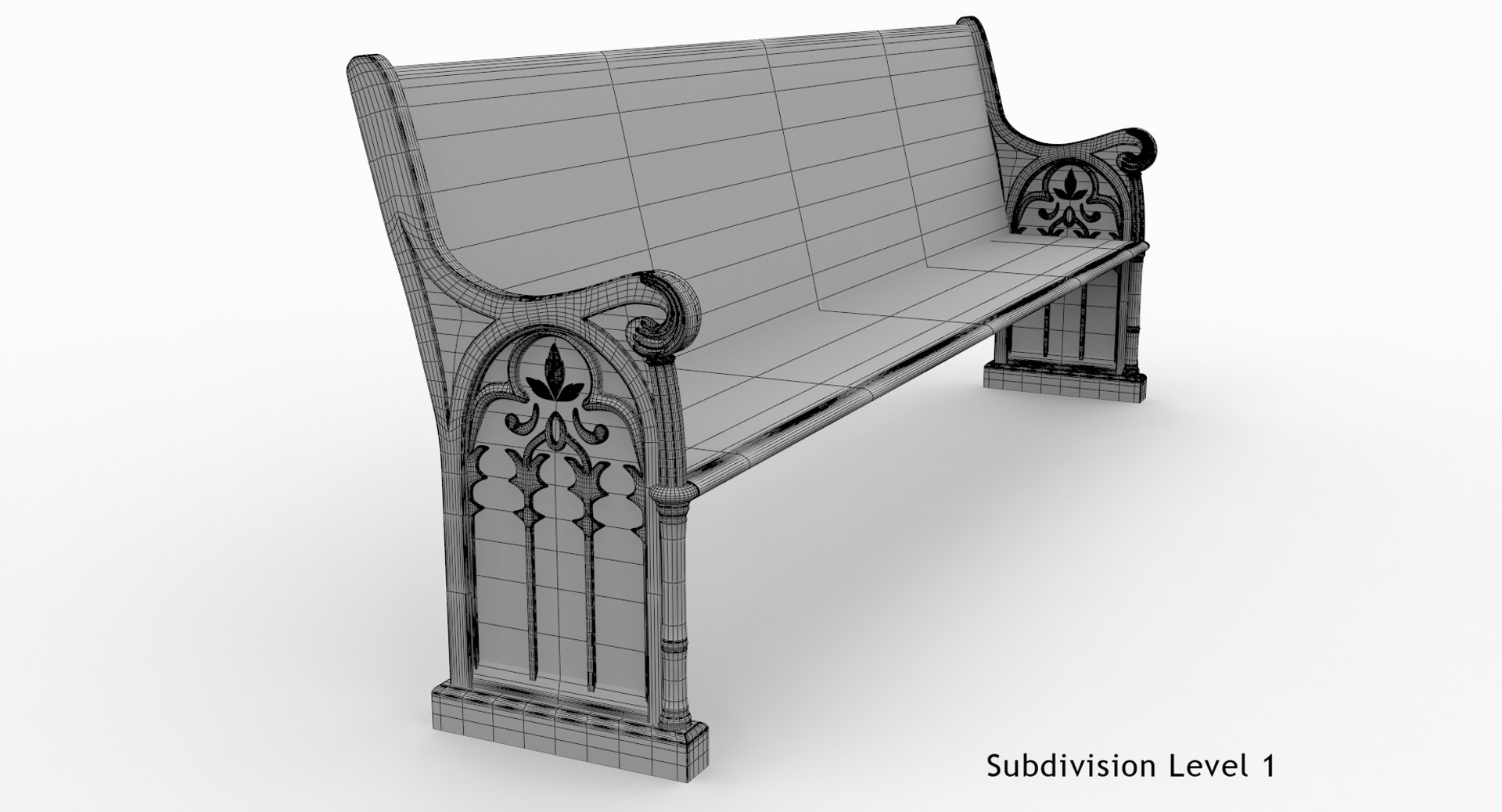 Cathedral Pew 3D Model - TurboSquid 1277347