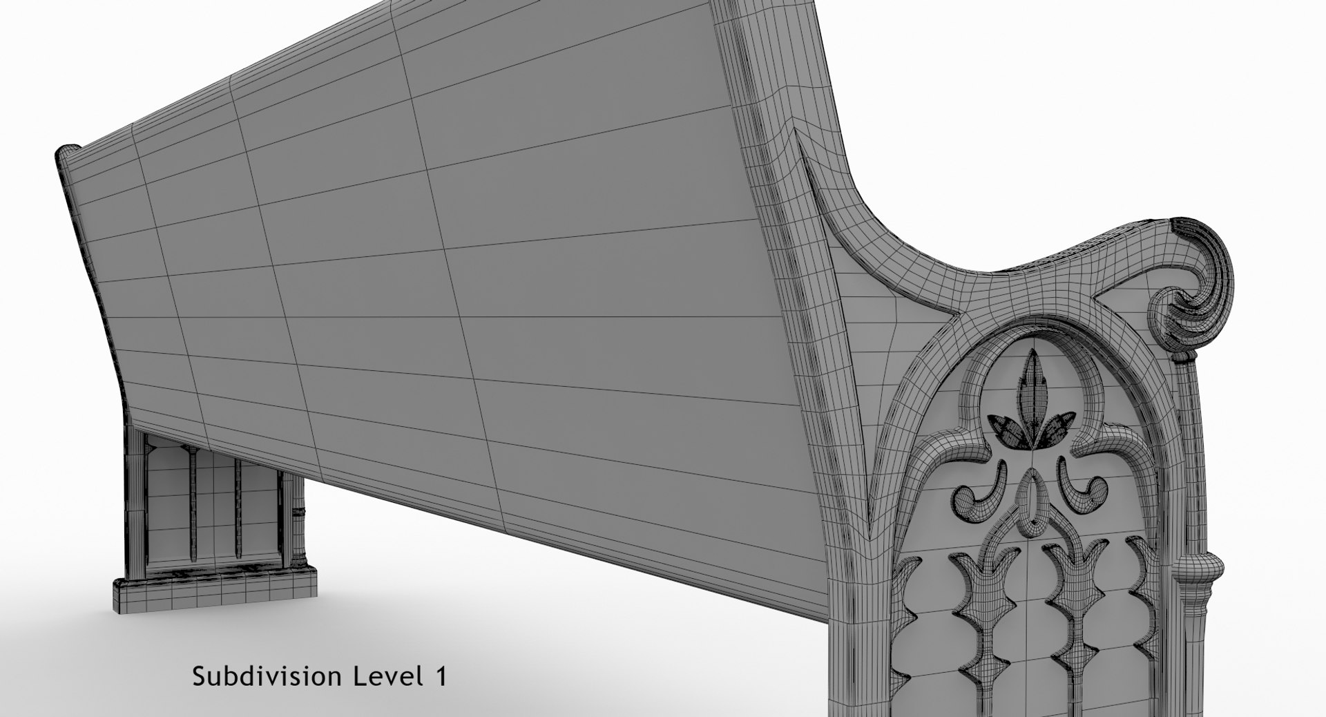 Cathedral Pew 3D Model - TurboSquid 1277347