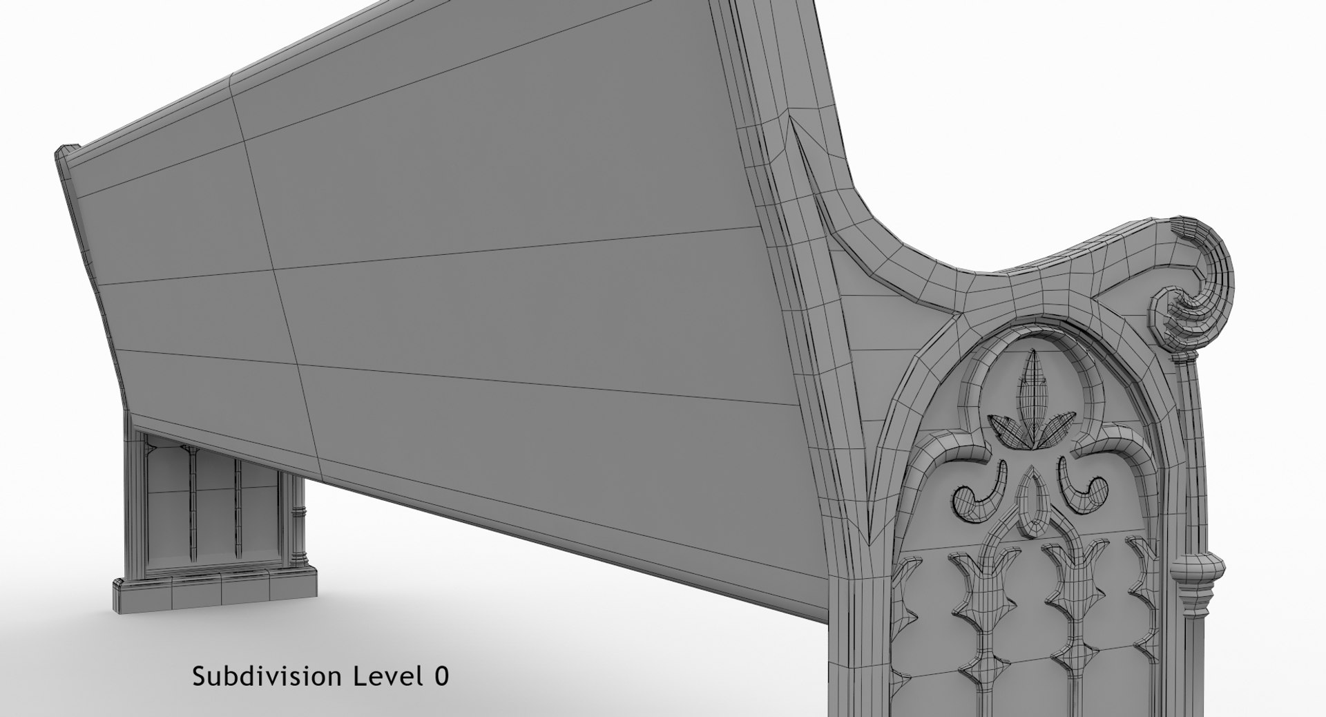 Cathedral Pew 3D Model - TurboSquid 1277347