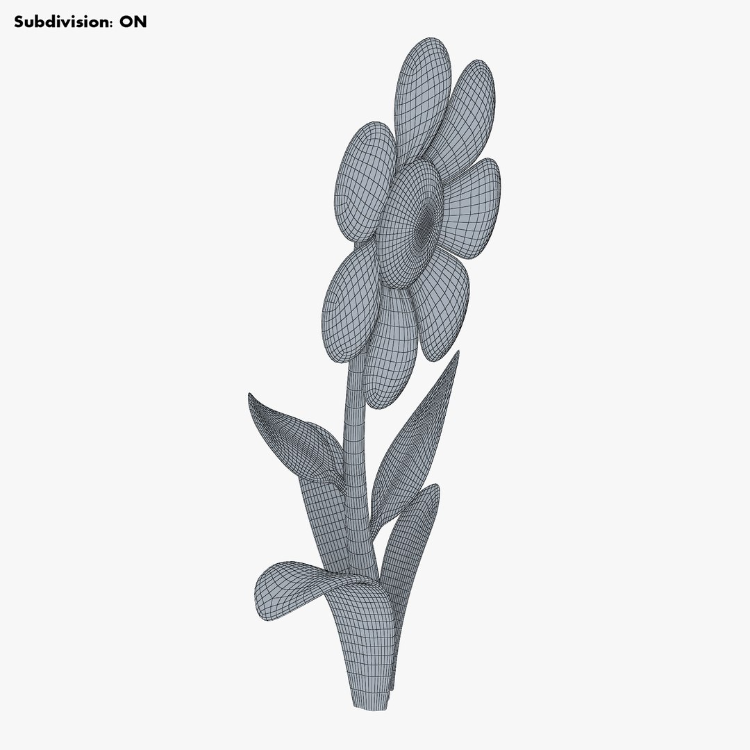 3D Model Cartoon Flower v 4 - TurboSquid 1738381