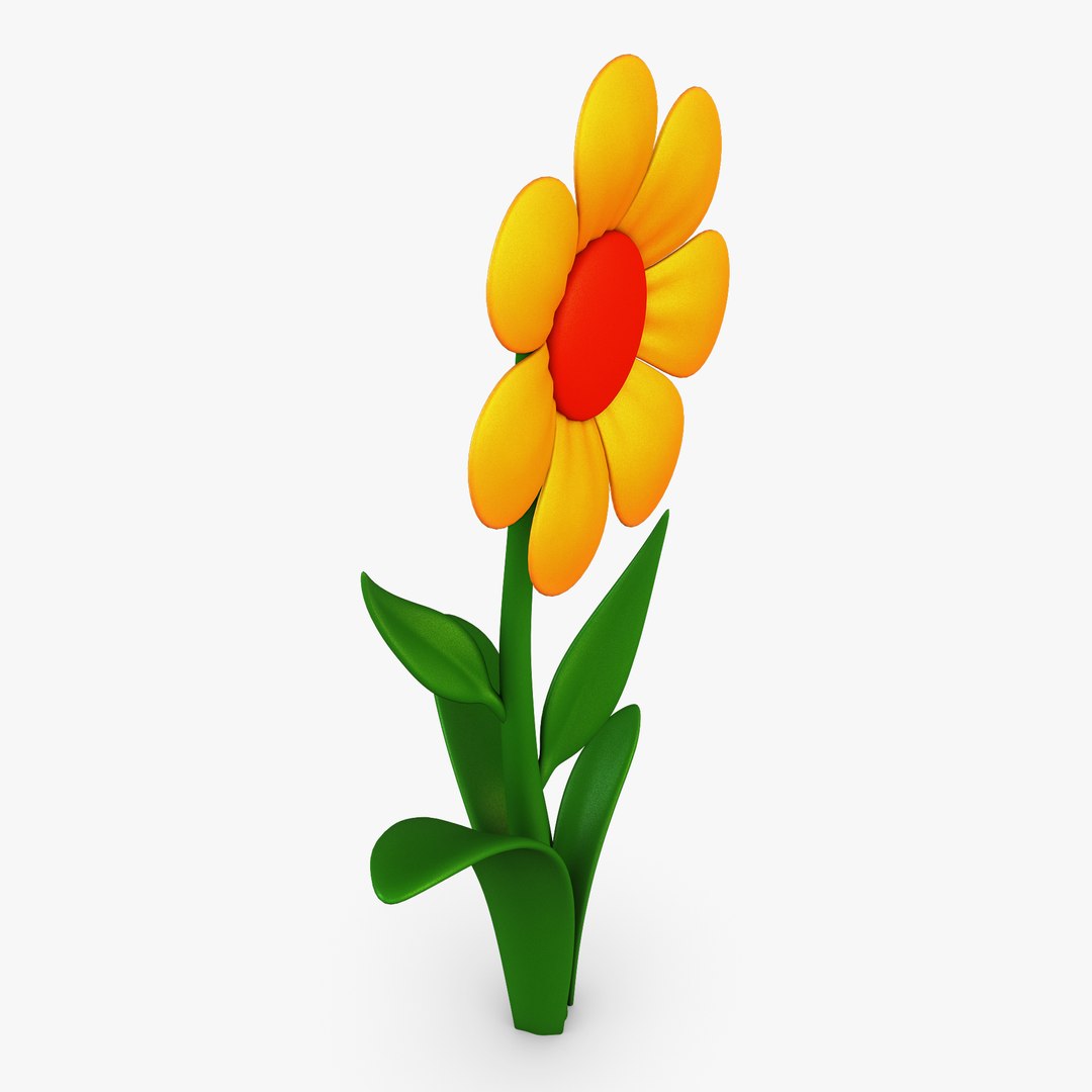 3D Model Cartoon Flower v 4 - TurboSquid 1738381