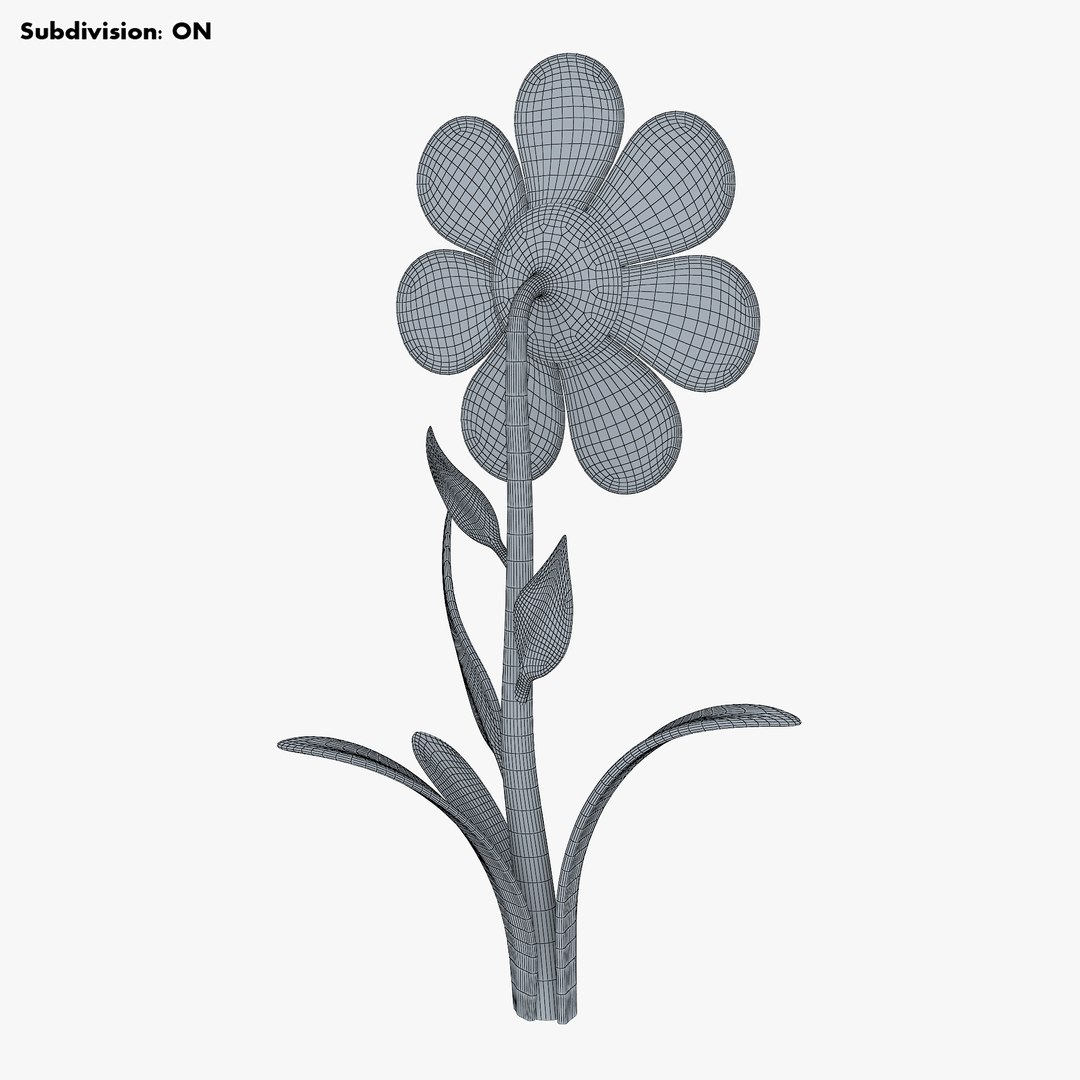 3D Model Cartoon Flower v 4 - TurboSquid 1738381