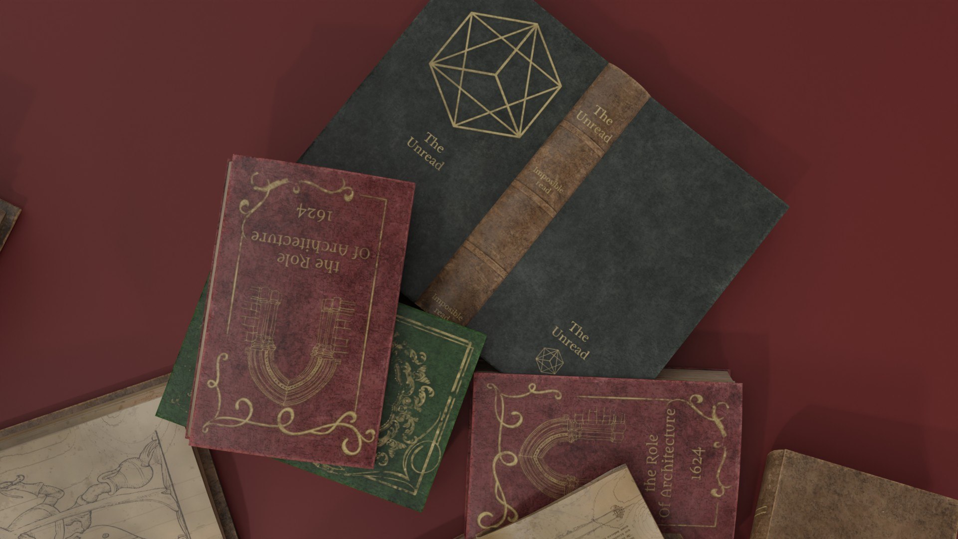 3D Old medieval Books - PBR Game Ready model - TurboSquid 2065521
