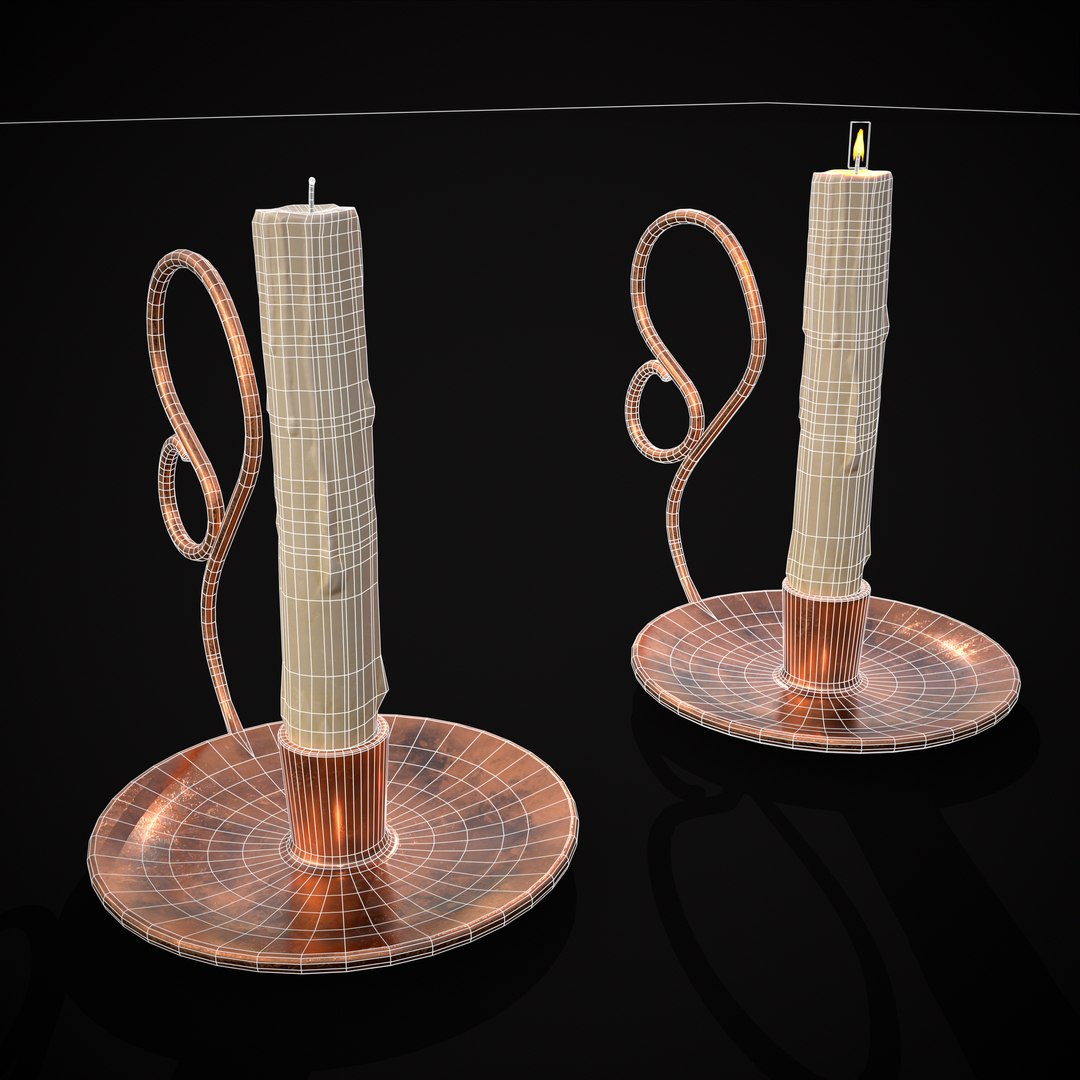 3D Medium Copper Chamberstick Model - TurboSquid 2095229