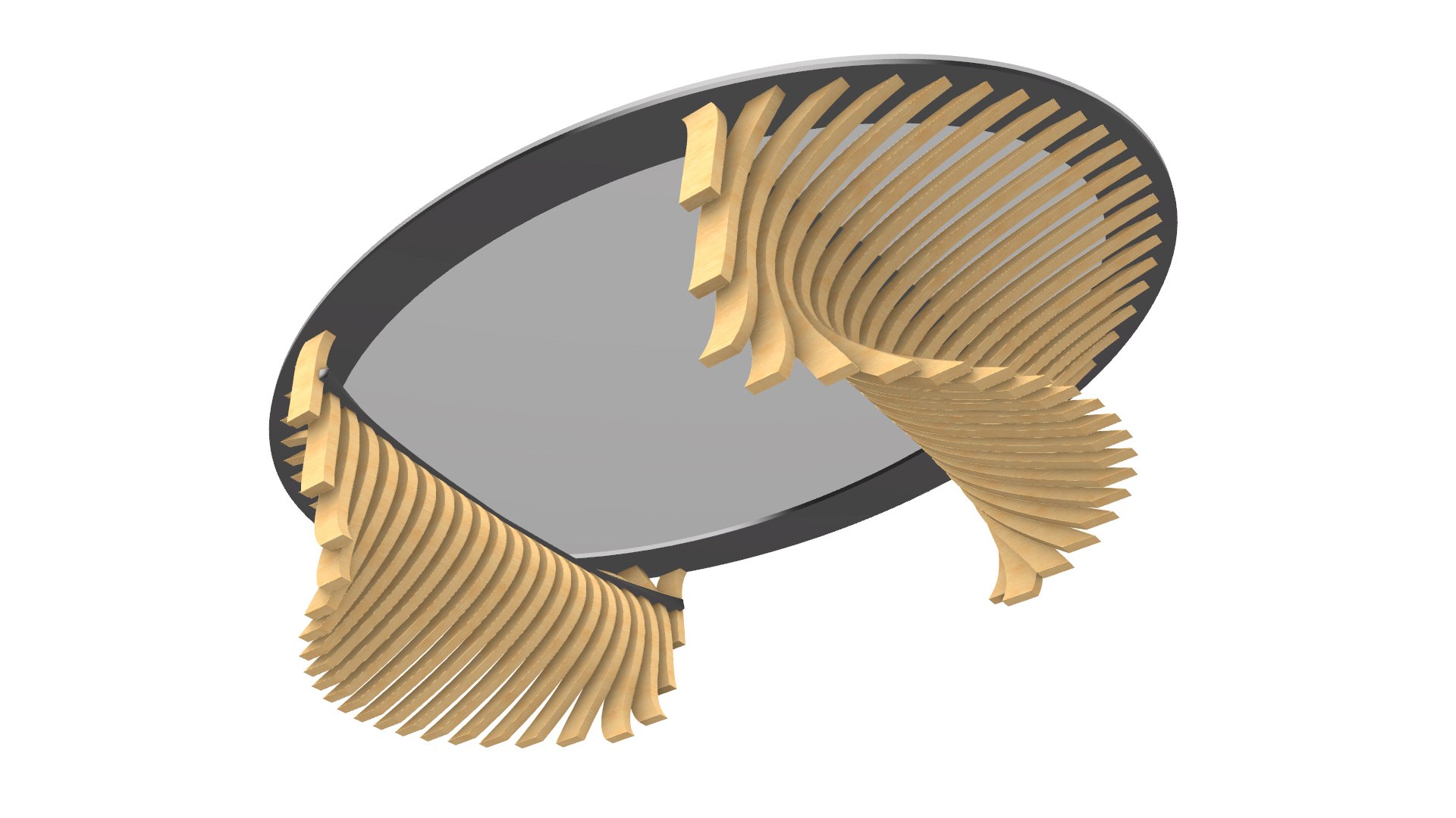 Oval Table Curvy Beams 3D Model - TurboSquid 2189332