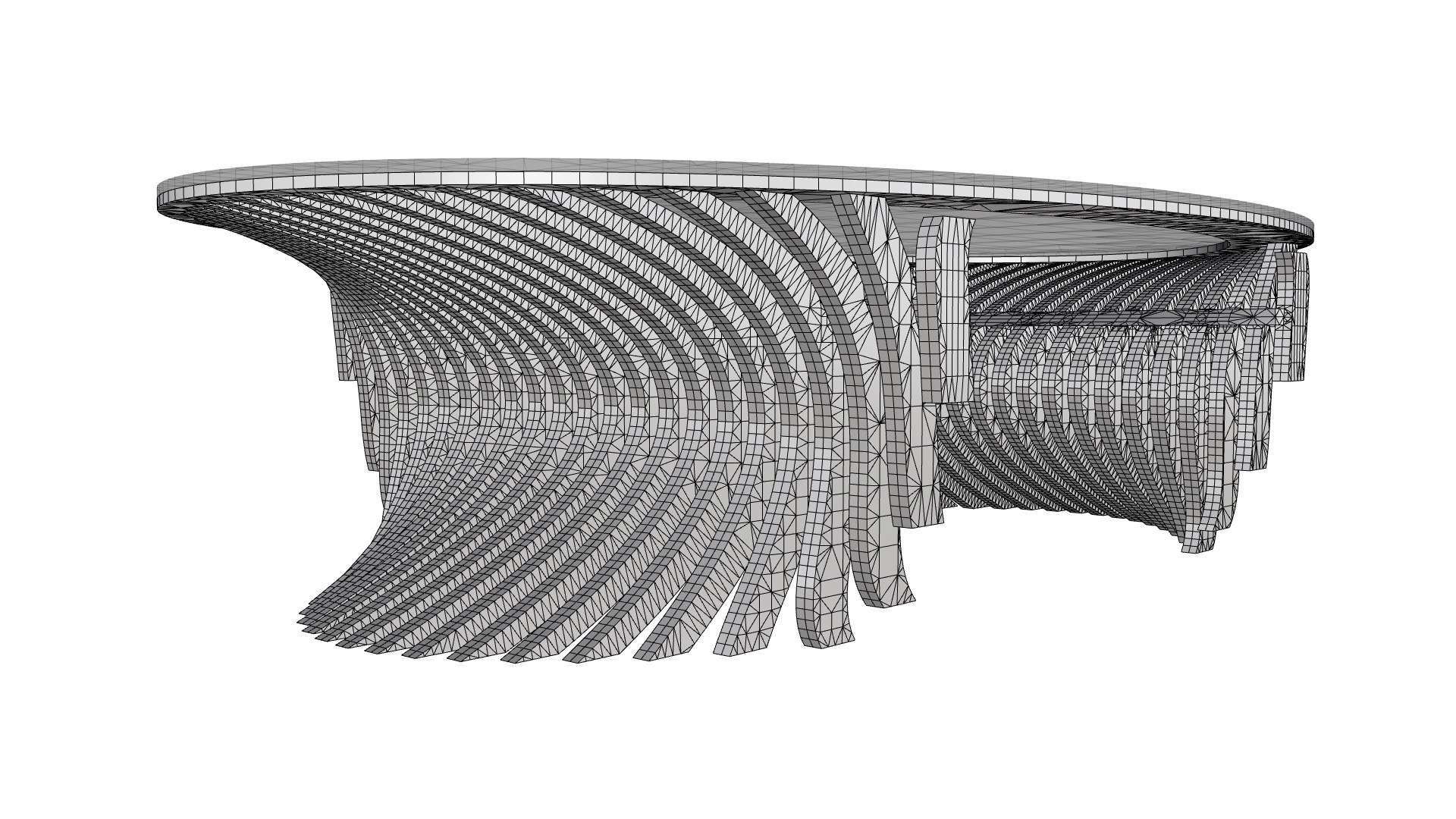 Oval Table Curvy Beams 3D Model - TurboSquid 2189332