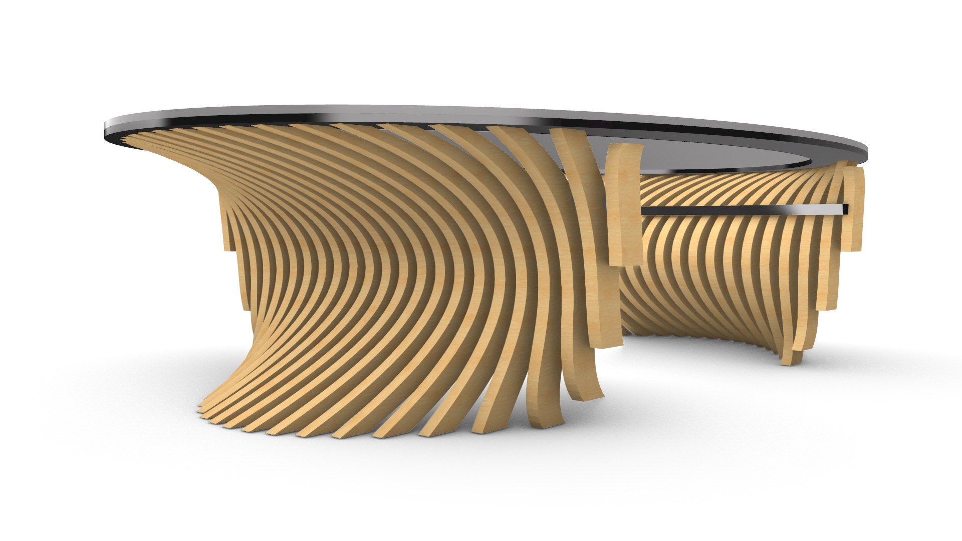 Oval Table Curvy Beams 3D Model - TurboSquid 2189332