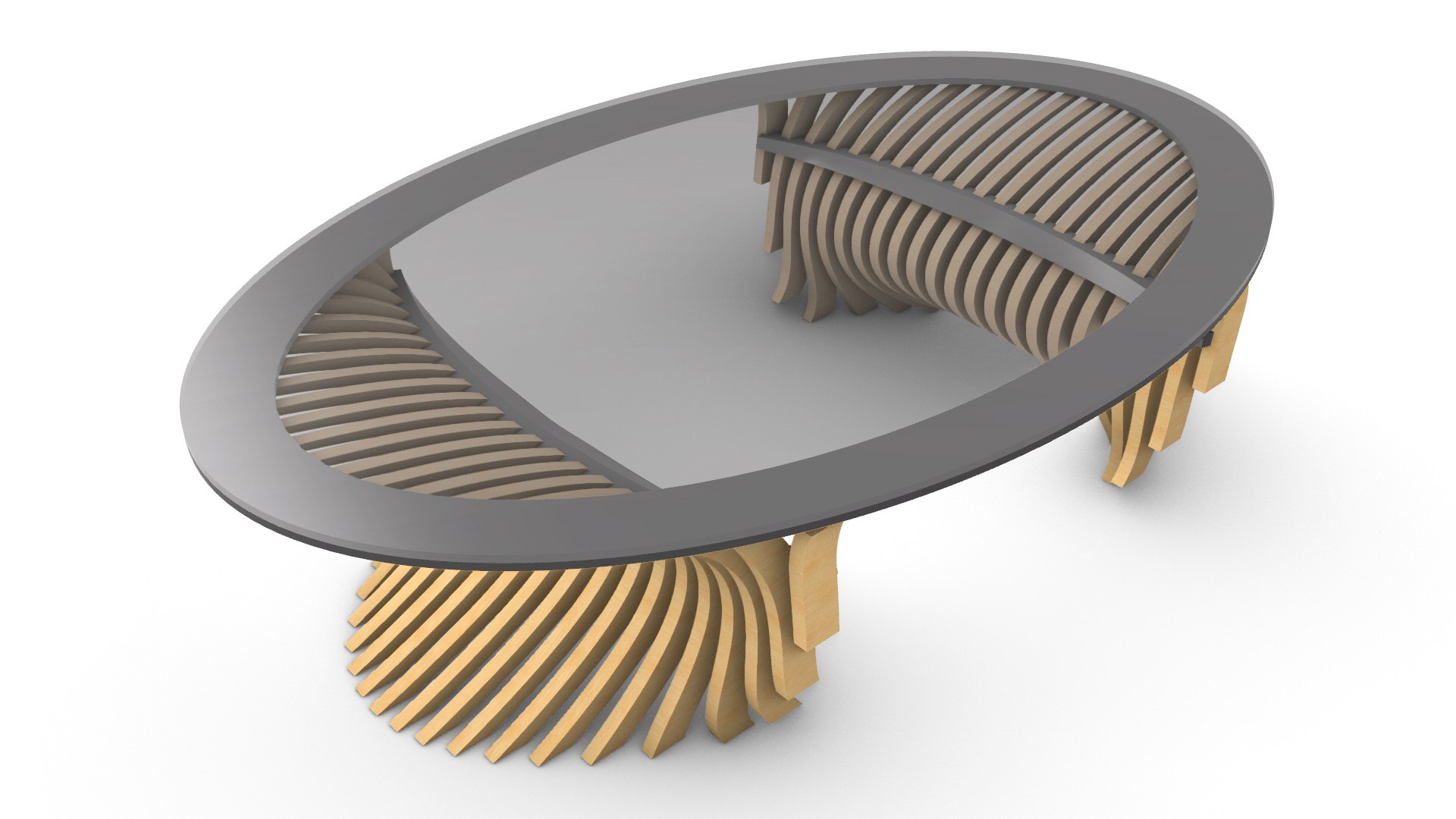Oval Table Curvy Beams 3D Model - TurboSquid 2189332