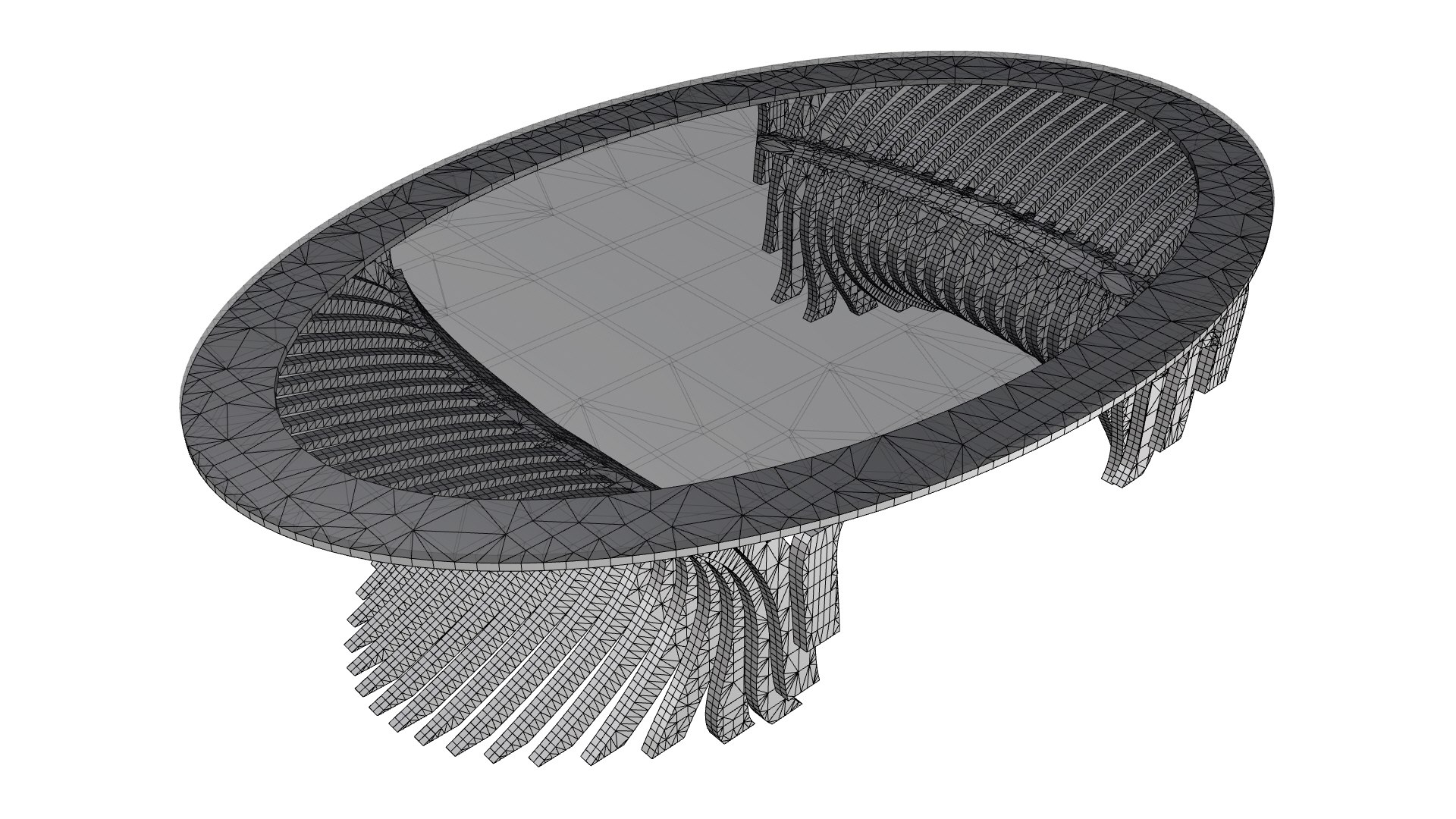 Oval Table Curvy Beams 3D Model - TurboSquid 2189332