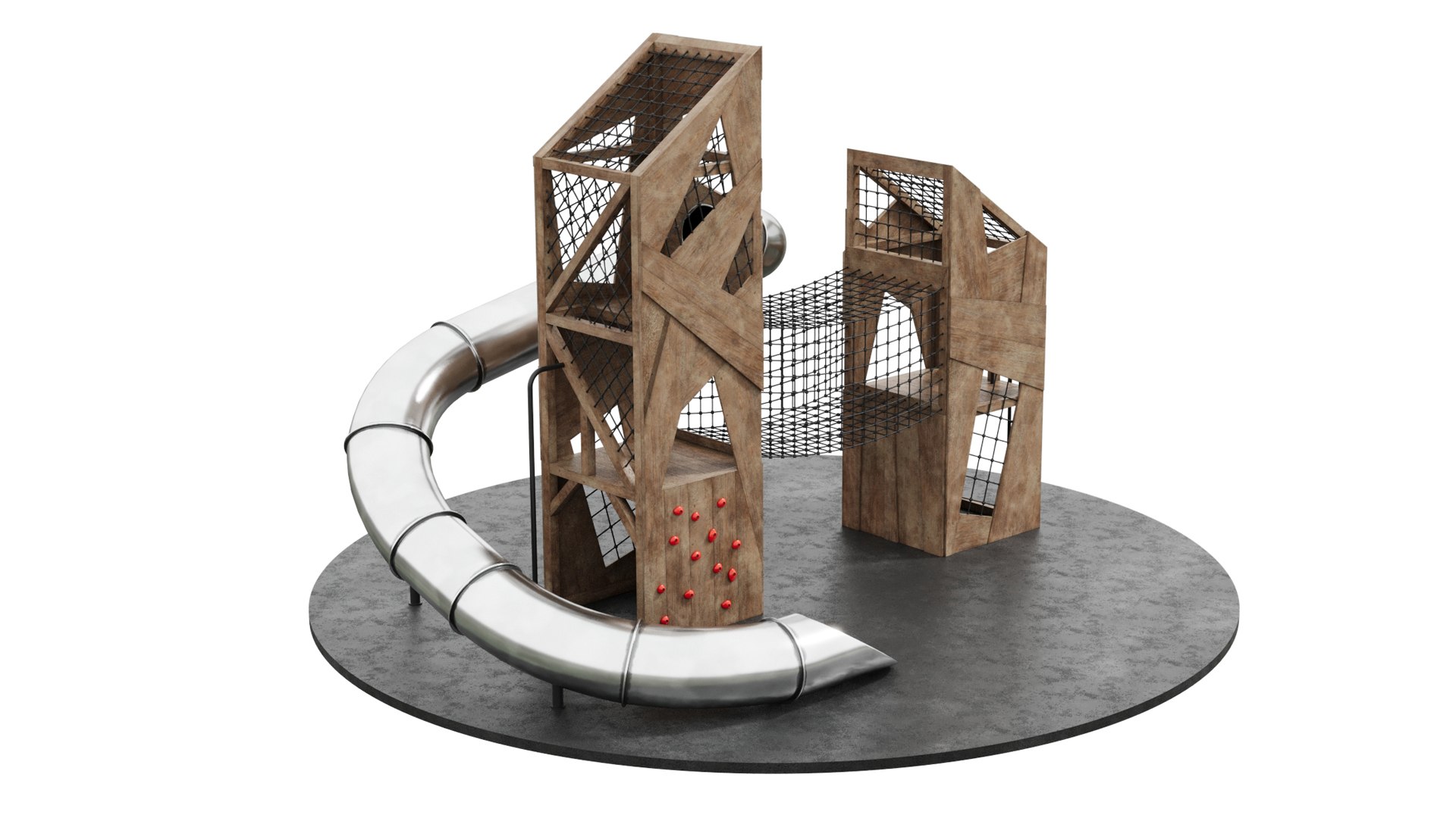 3D Playground With Two Towers - TurboSquid 2076440
