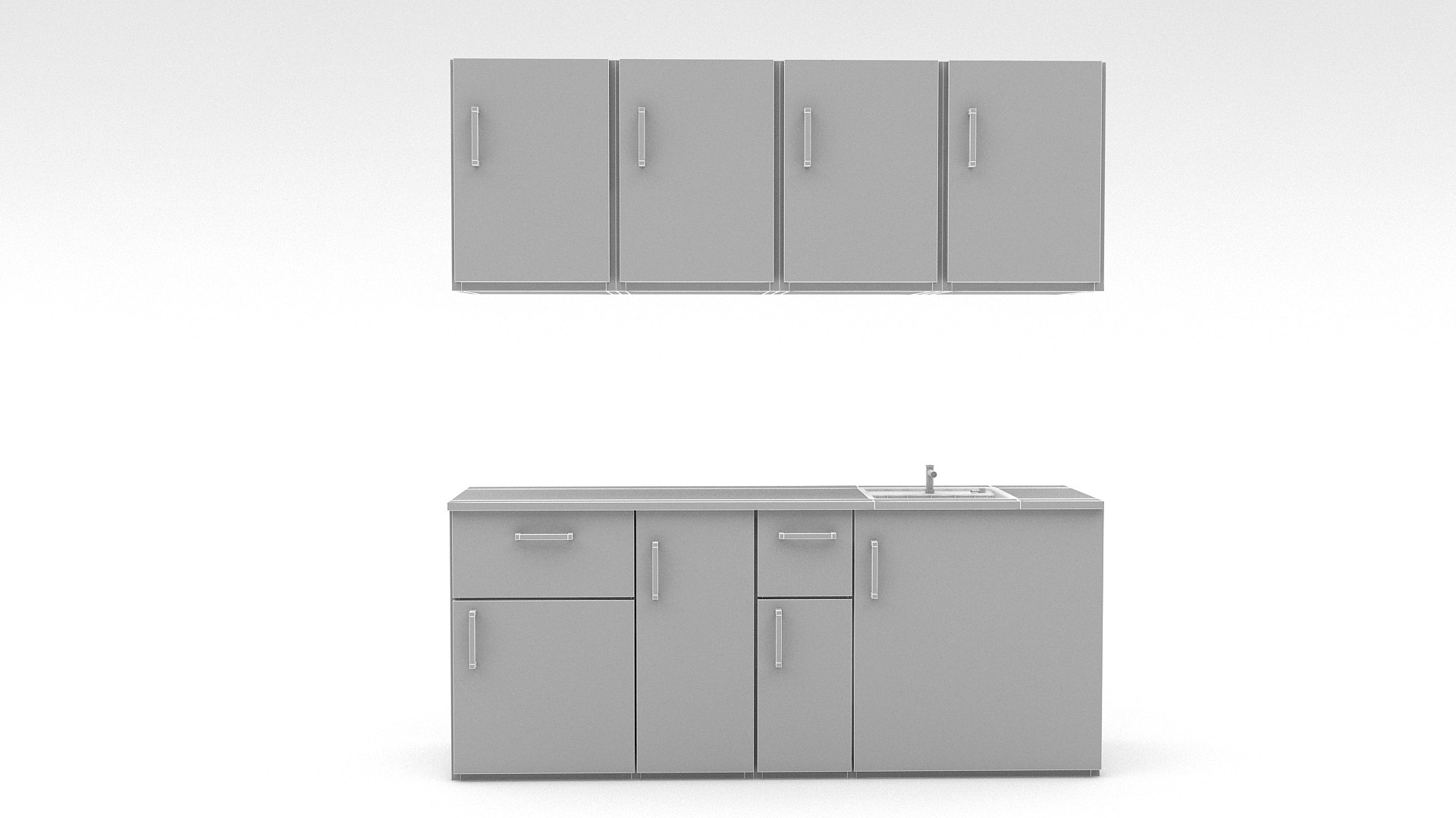 3D simple kitchen model - TurboSquid 1721350