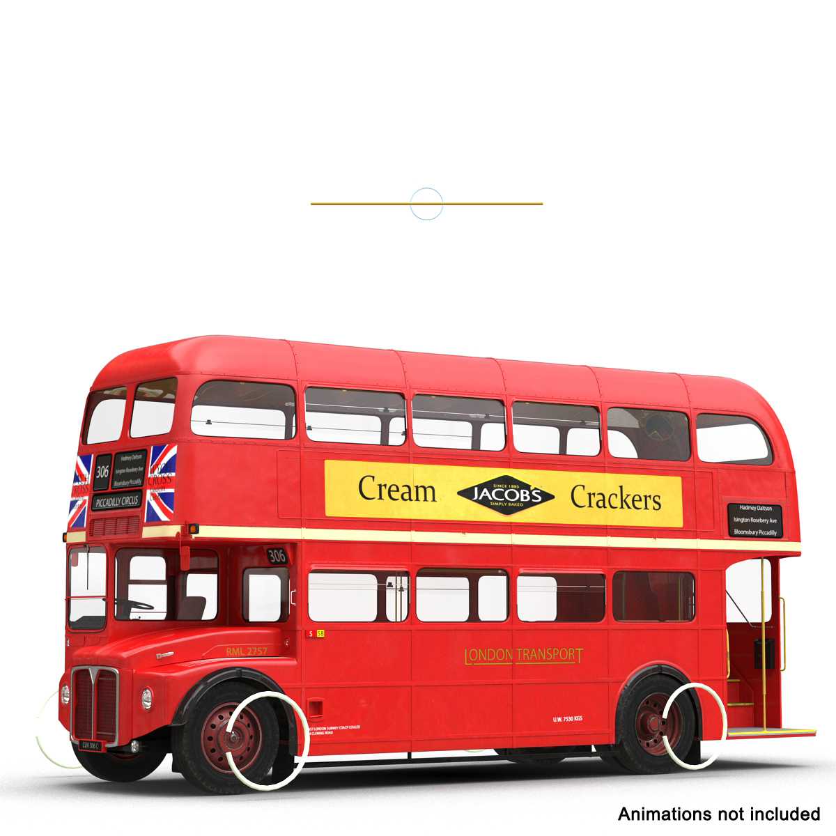 3d london bus taxi rigged model