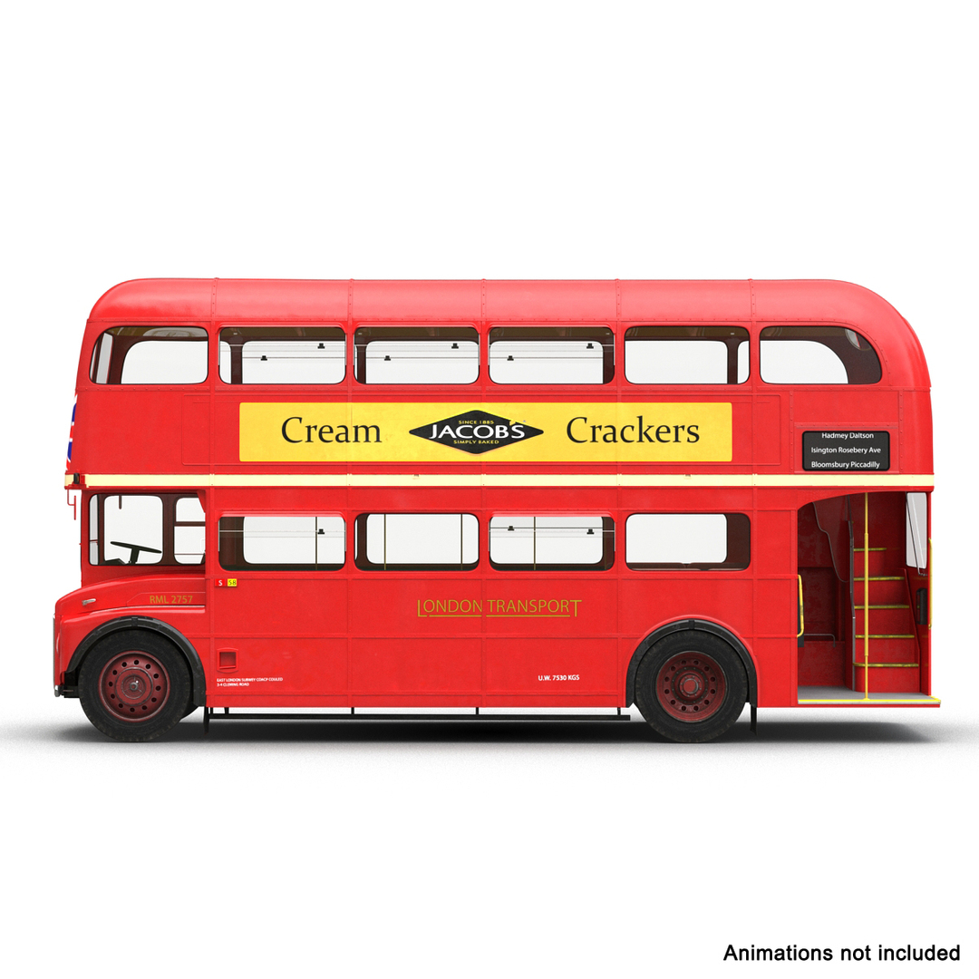 3d london bus taxi rigged model
