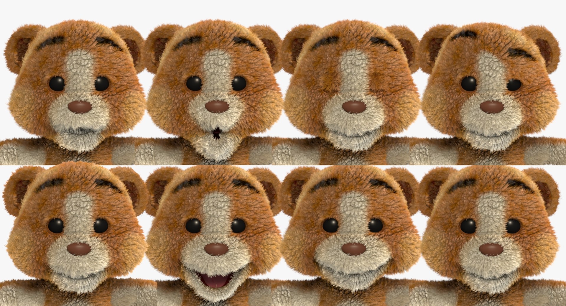 cartoon teddy bear rigged 3d ma