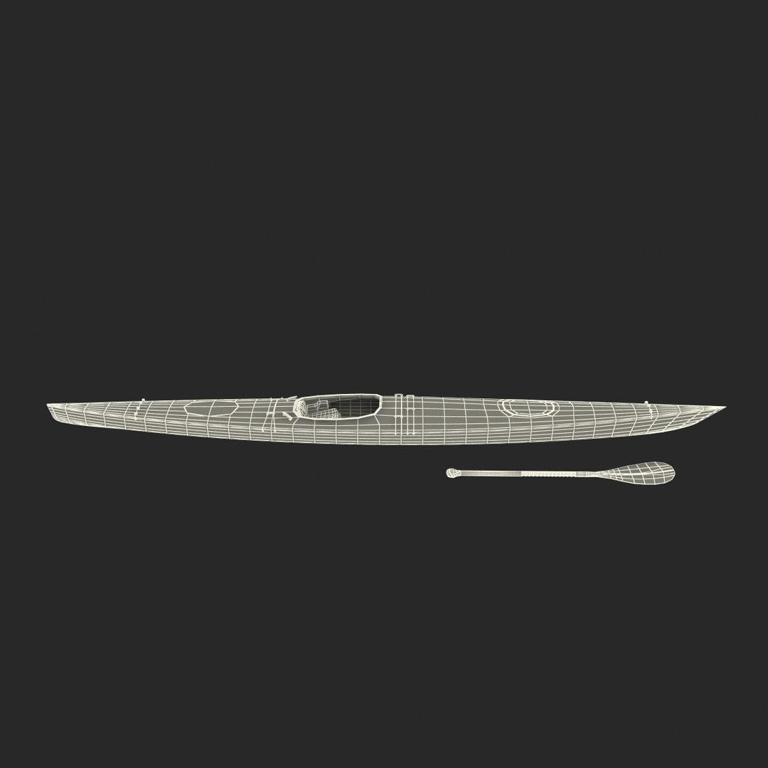 Kayak 4 Paddle Modeled 3d Model