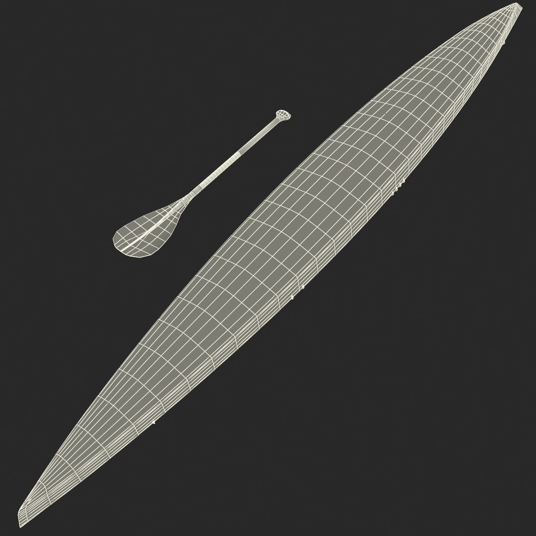 Kayak 4 Paddle Modeled 3d Model