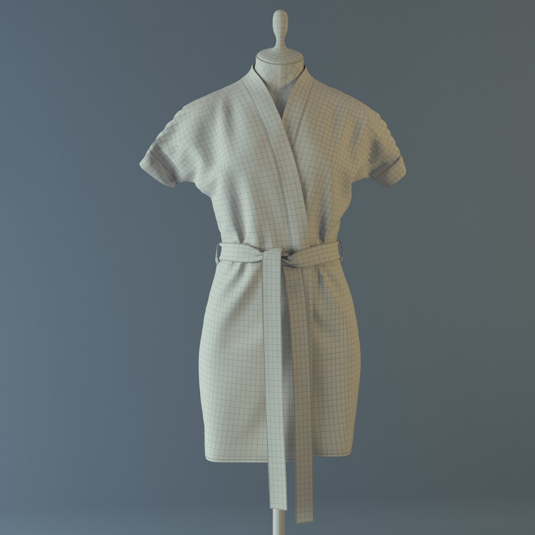 3d female satin robe