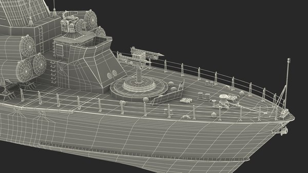 3D модель Военный ракетный крейсер проекта 1234 класса «Нанучка ...