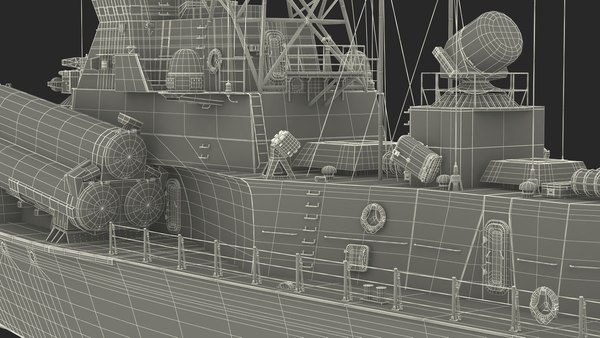 3D модель Военный ракетный крейсер проекта 1234 класса «Нанучка ...