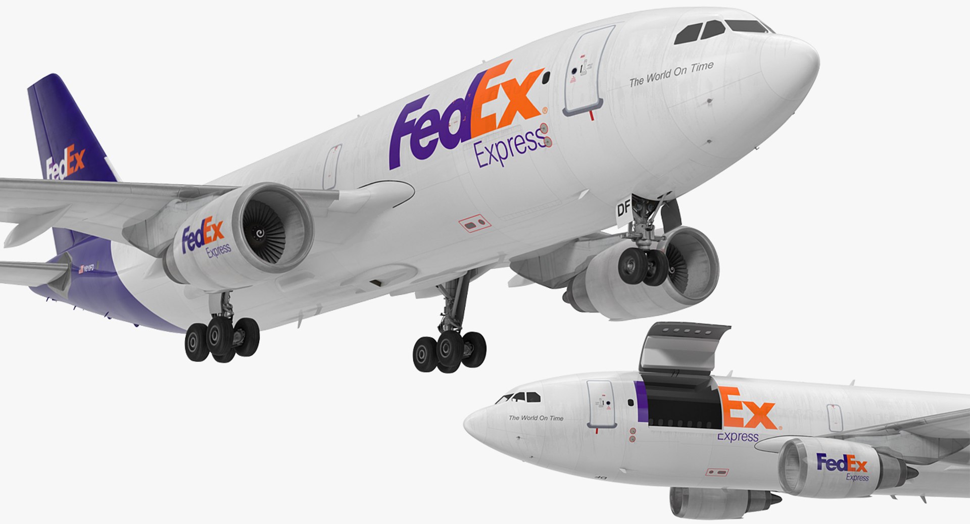 airbus cargo aircraft fedex 3d model