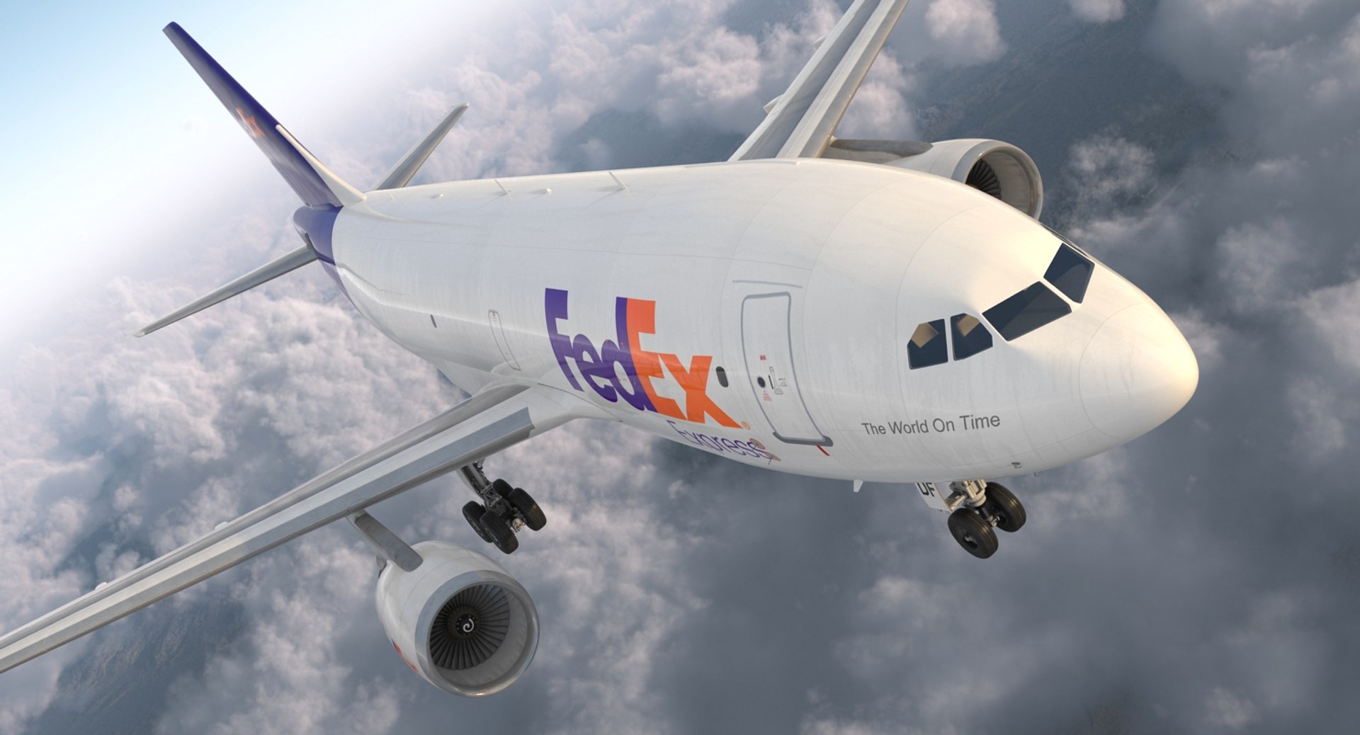airbus cargo aircraft fedex 3d model