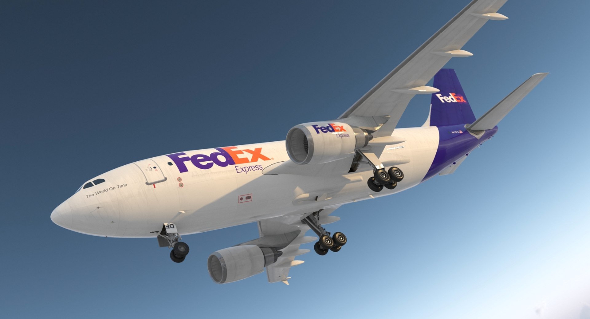 airbus cargo aircraft fedex 3d model