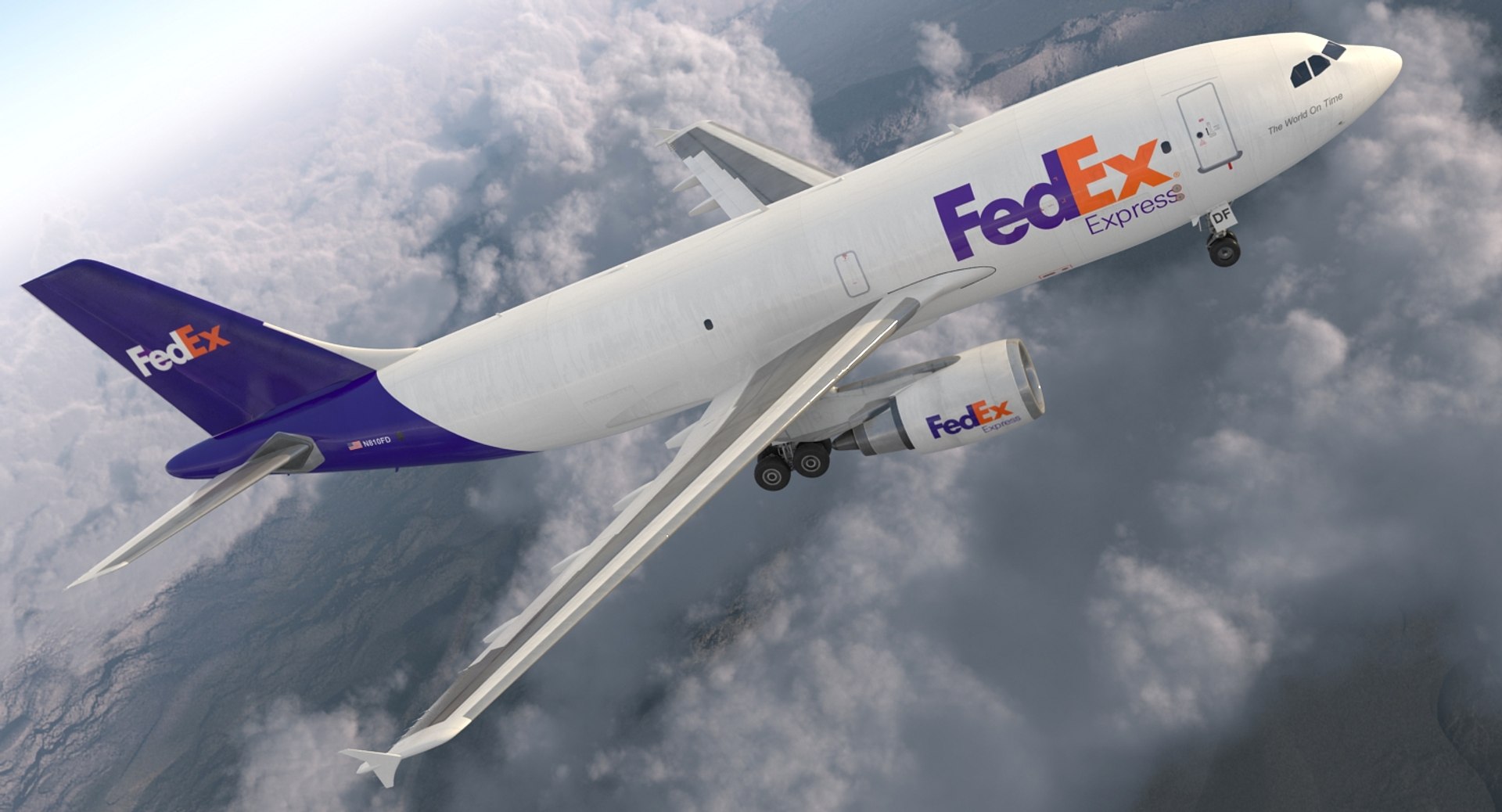 airbus cargo aircraft fedex 3d model