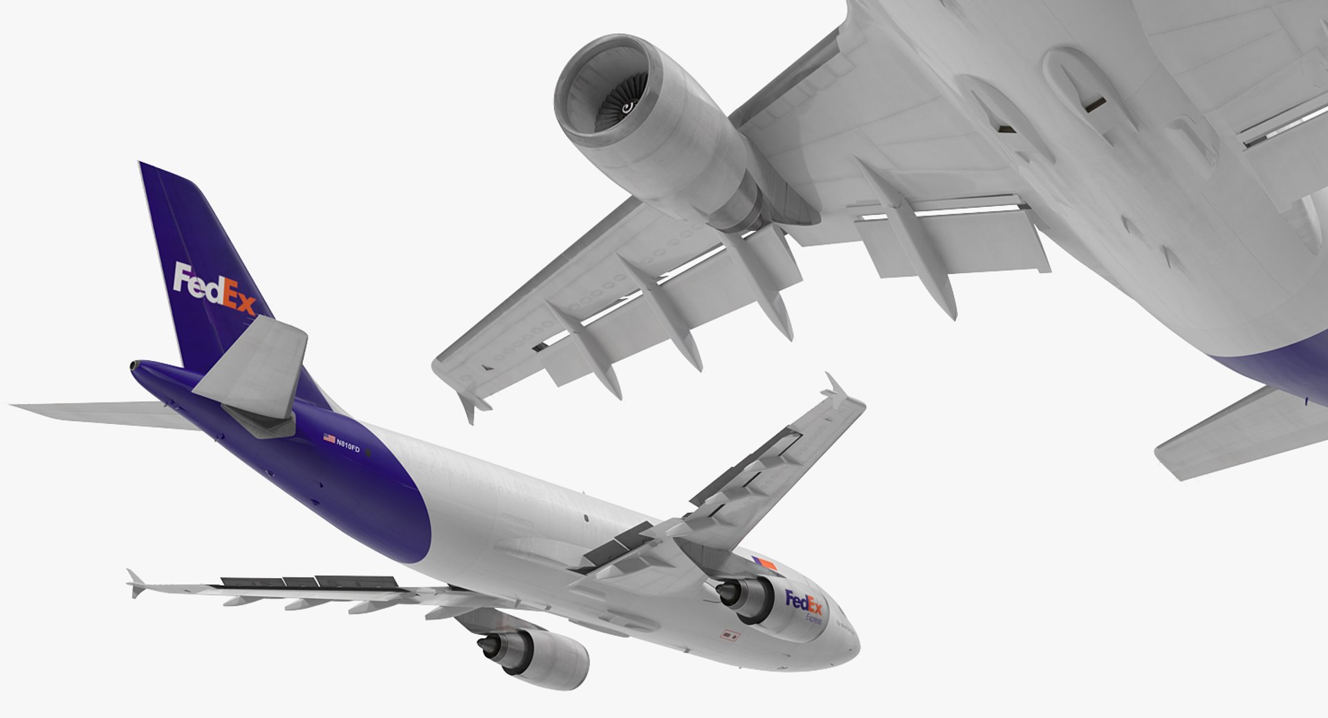 airbus cargo aircraft fedex 3d model