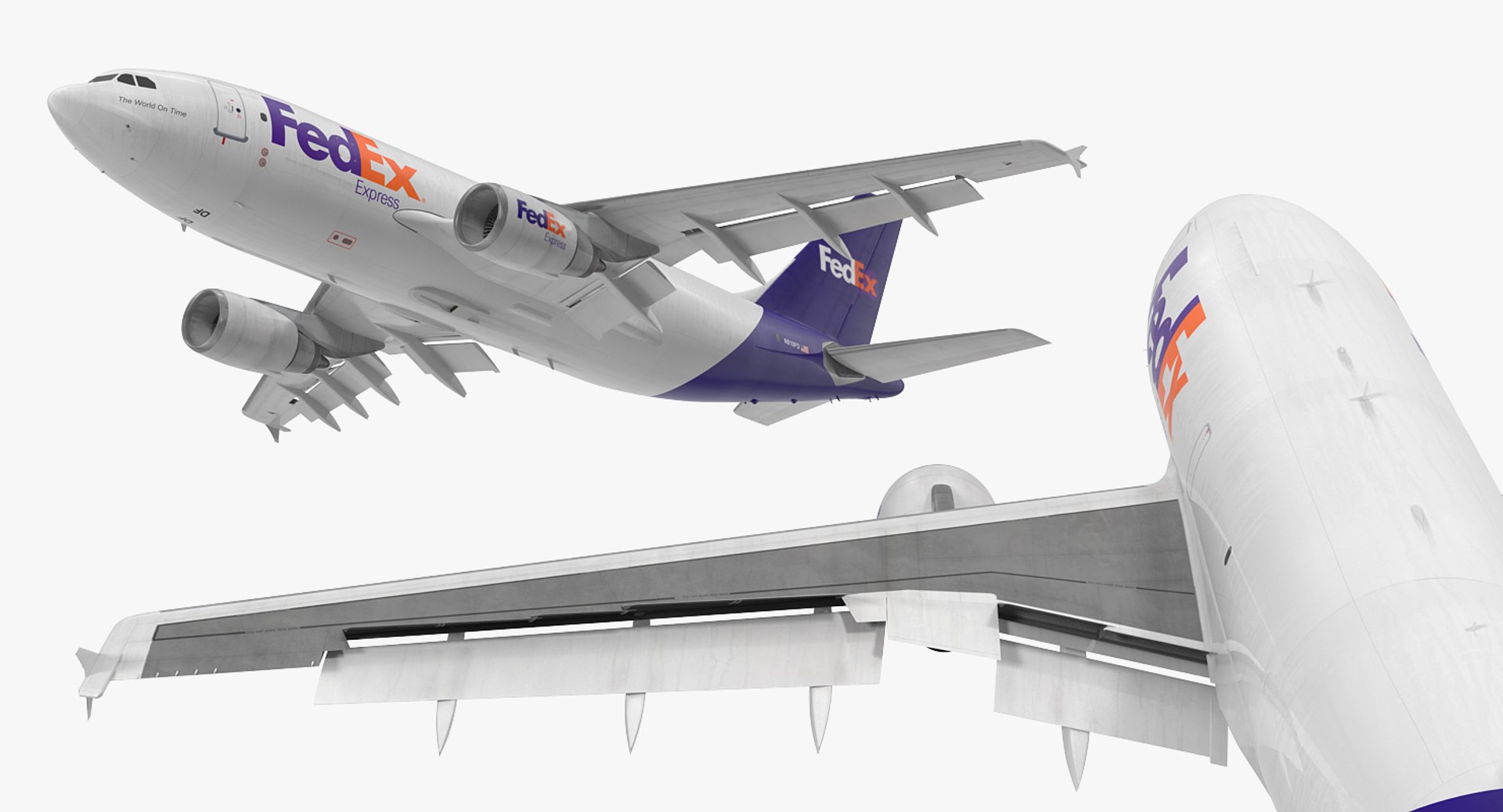 airbus cargo aircraft fedex 3d model