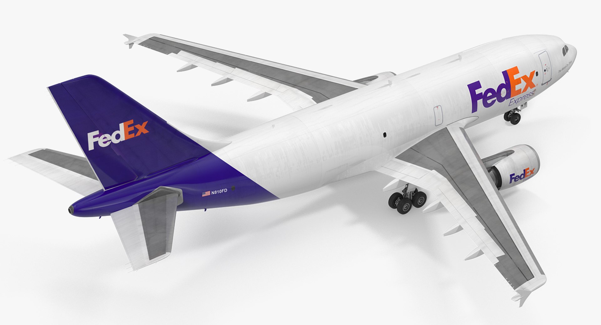 airbus cargo aircraft fedex 3d model