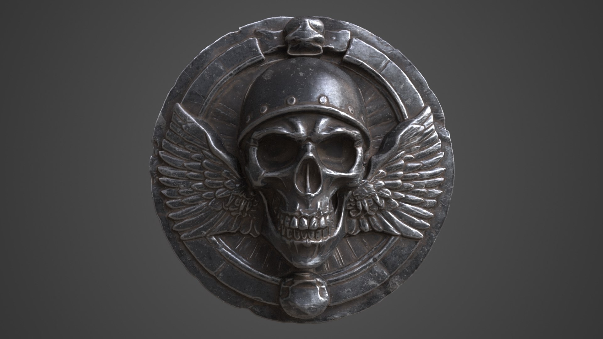 Skull Emblem 1 Textured 3D Model - TurboSquid 2223253