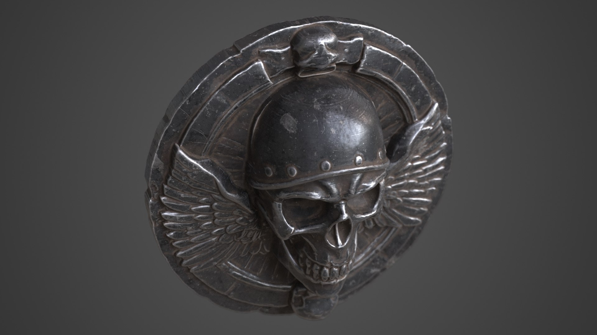 Skull Emblem 1 Textured 3D Model - TurboSquid 2223253