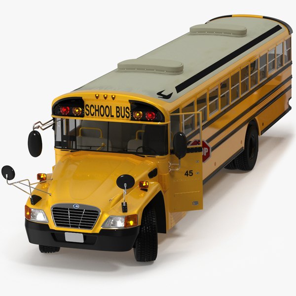 modelo 3d Autobús escolar estadounidense preparado para Maya ...
