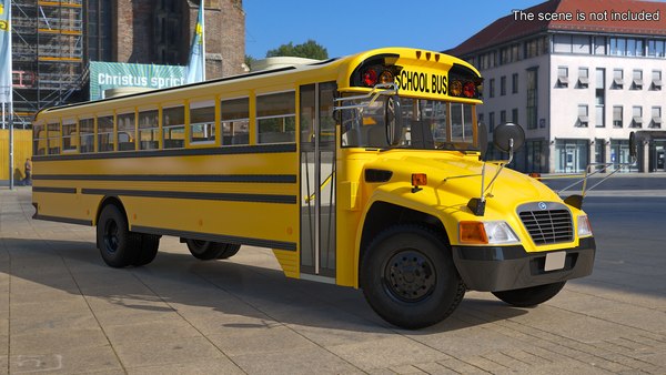 modelo 3d Autobús escolar estadounidense preparado para Maya ...