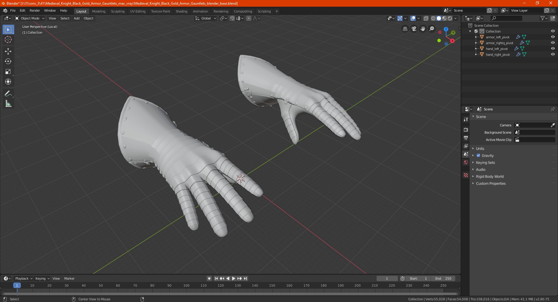 Medieval Knight Black Gold Armor Gauntlets 3D Model - TurboSquid 1832665