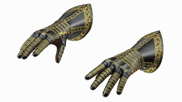 Medieval Knight Black Gold Armor Gauntlets 3D model - TurboSquid 1832665