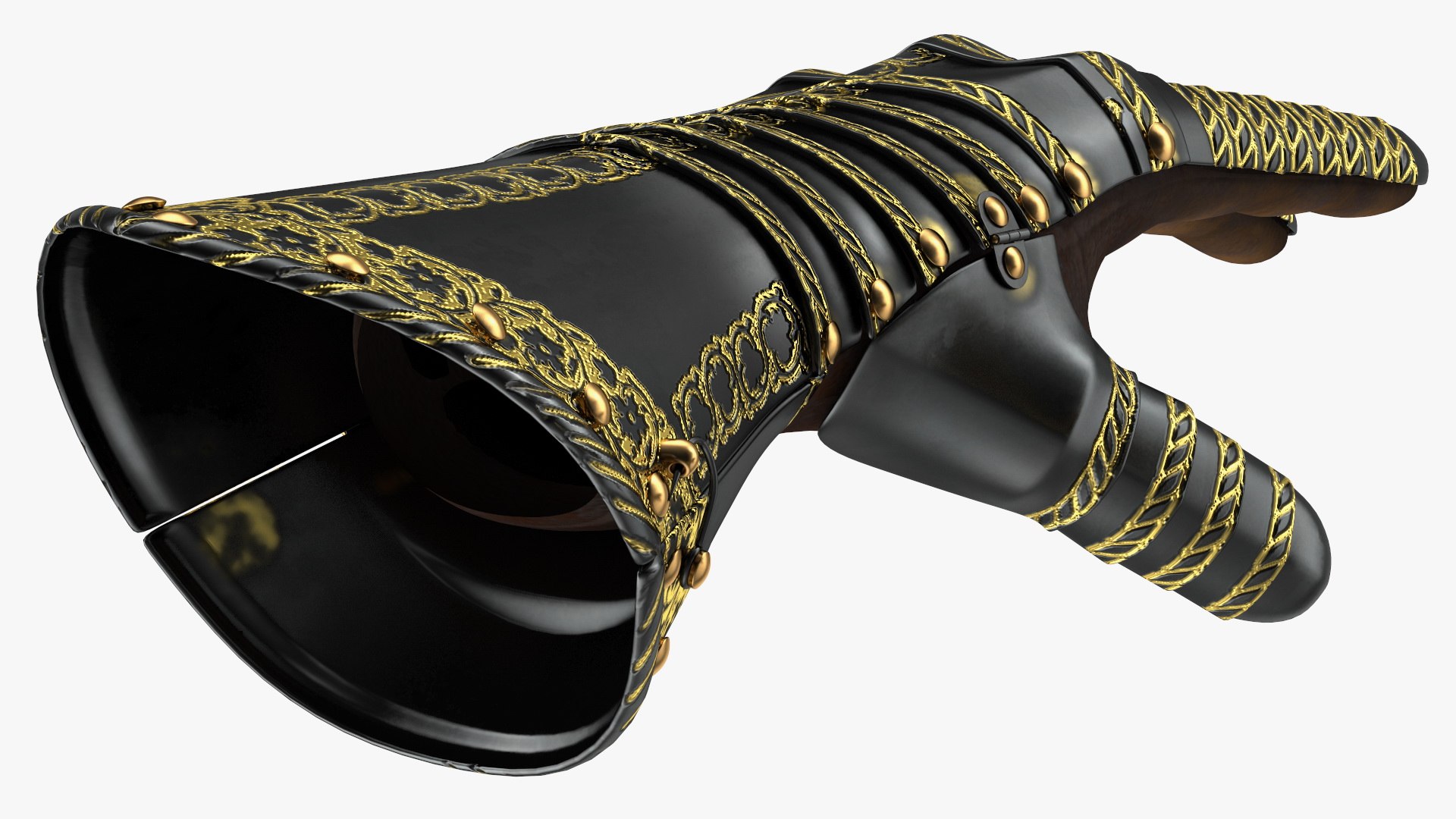 Medieval Knight Black Gold Armor Gauntlets 3D Model - TurboSquid 1832665