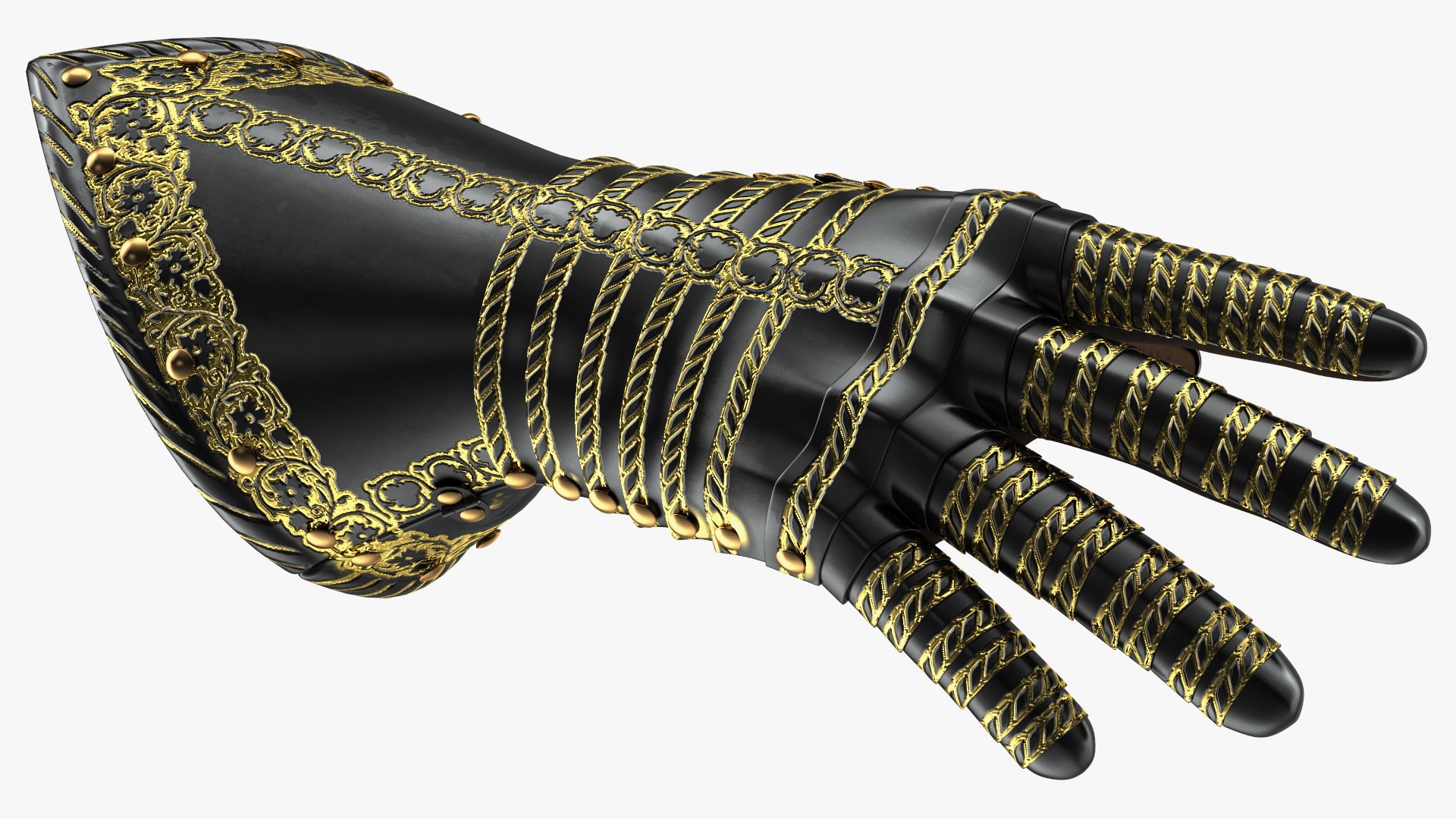 Medieval Knight Black Gold Armor Gauntlets 3D Model - TurboSquid 1832665