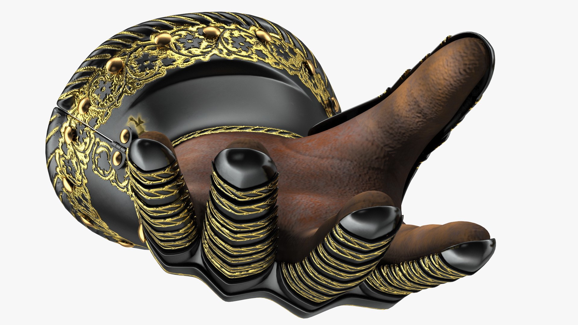 Medieval Knight Black Gold Armor Gauntlets 3D Model - TurboSquid 1832665