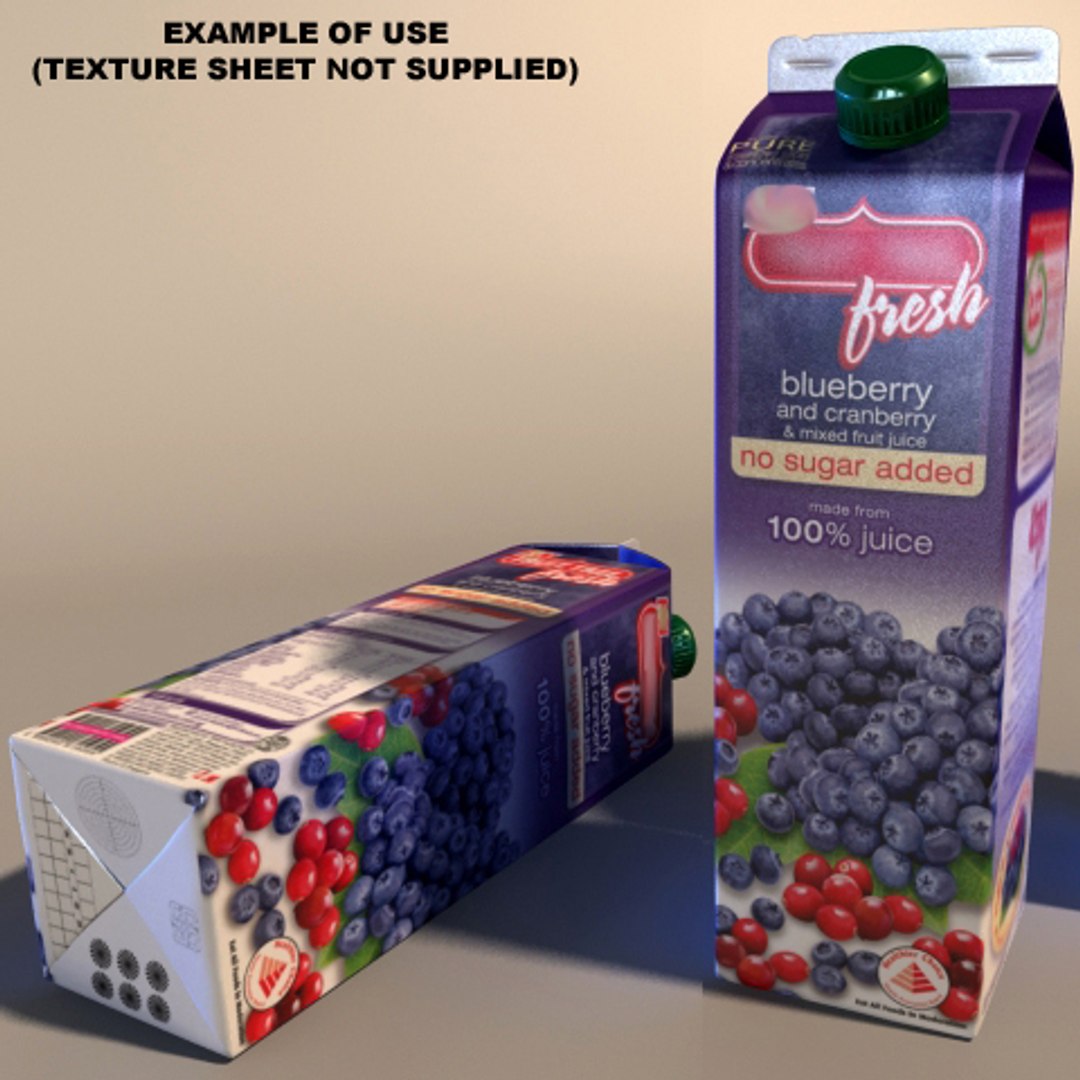 3d milk juice carton