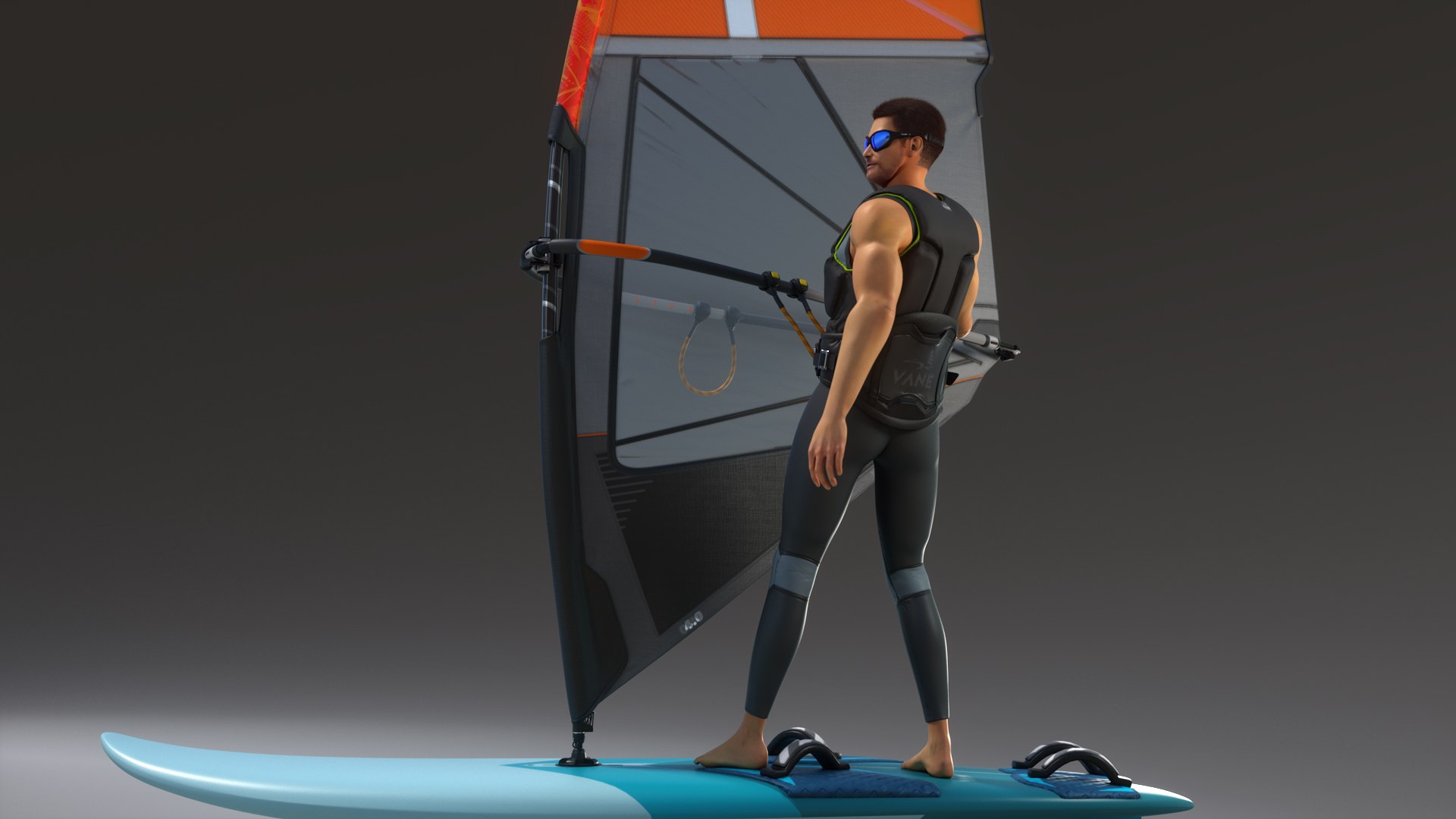 3D Male Windsurfer Animated HQ - TurboSquid 2075116